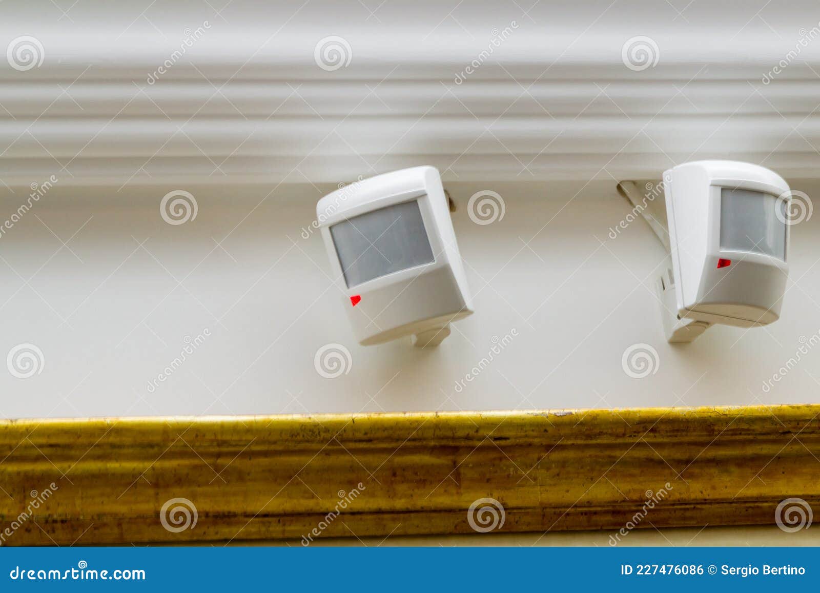 Security motion detectors stock photo. Image of domestic - 227476086