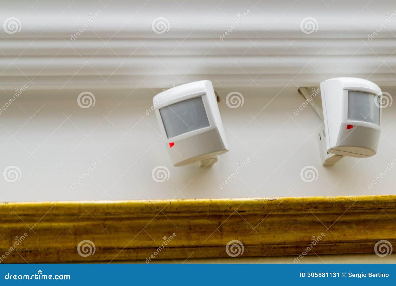 Security motion detectors stock image. Image of fire - 305881131