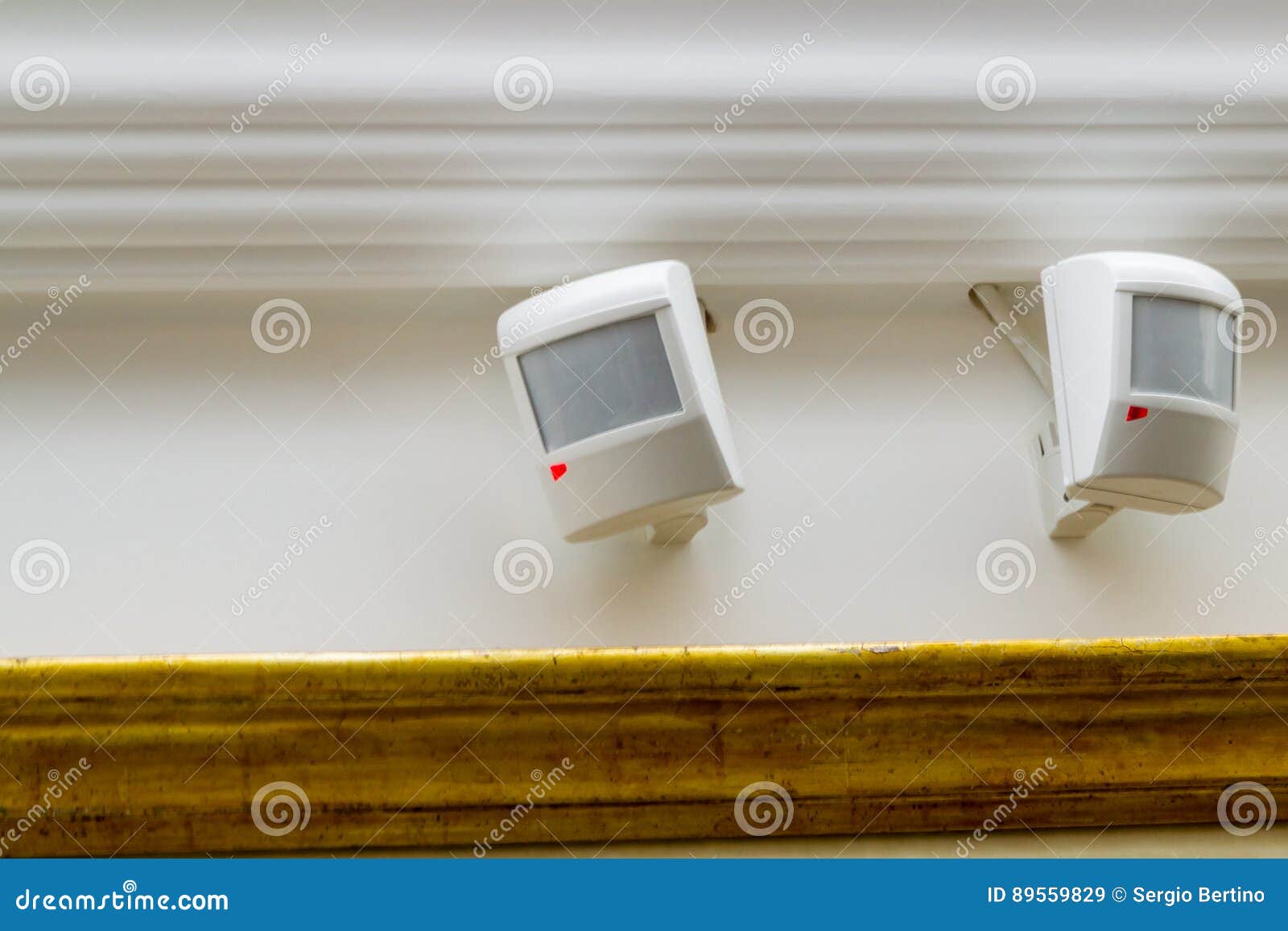 Security motion detectors stock image. Image of sensor - 89559829