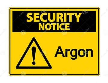 Security Notice Argon Symbol Sign on White Background,Vector ...