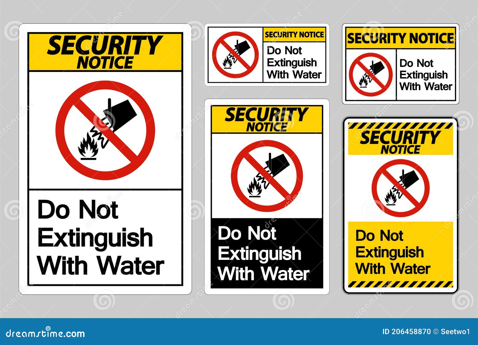 Notice Do Not Extinguish With Water Symbol Sign, Vector Illustration ...