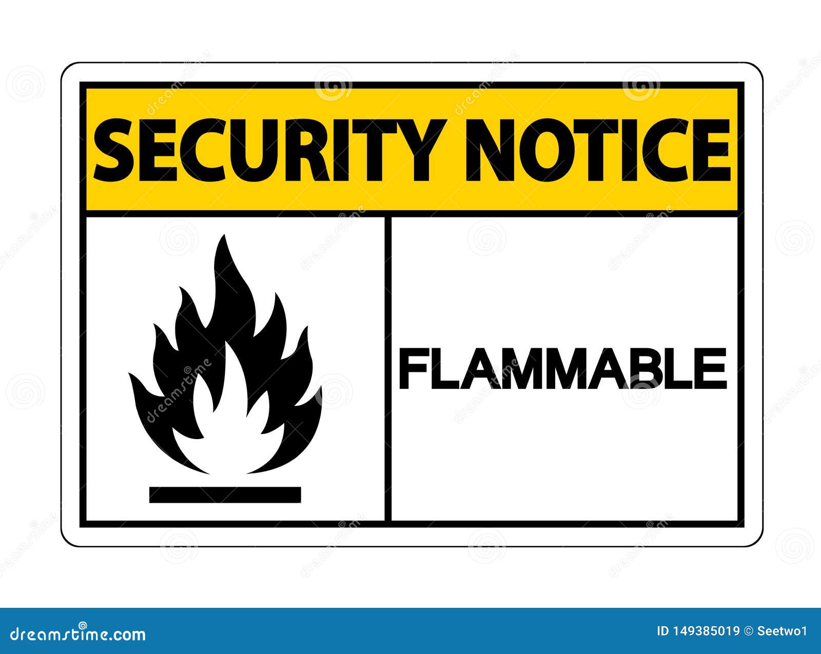 Notice Flammable Solid Symbol Sign ,Vector Illustration, Isolate On ...