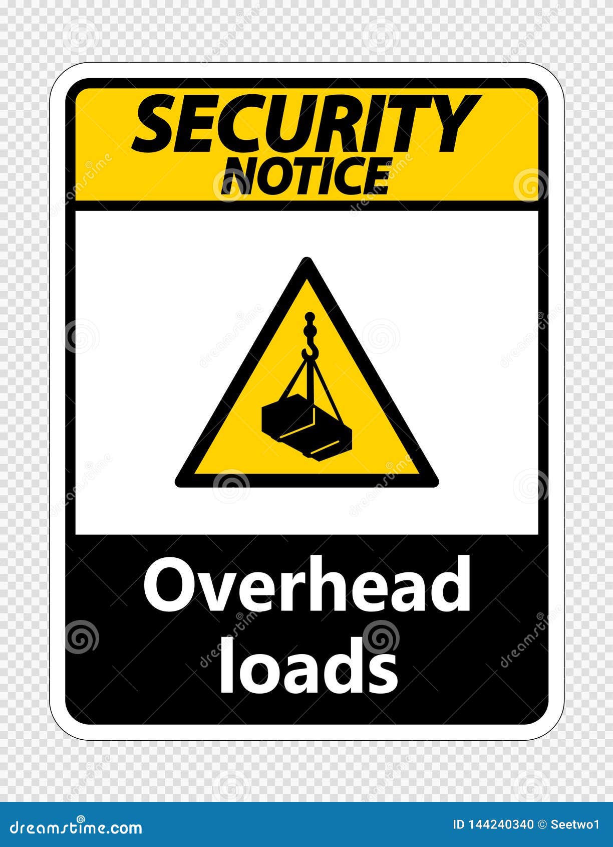 Notice Overhead Cables Symbol Sign ,Vector Illustration, Isolate On ...