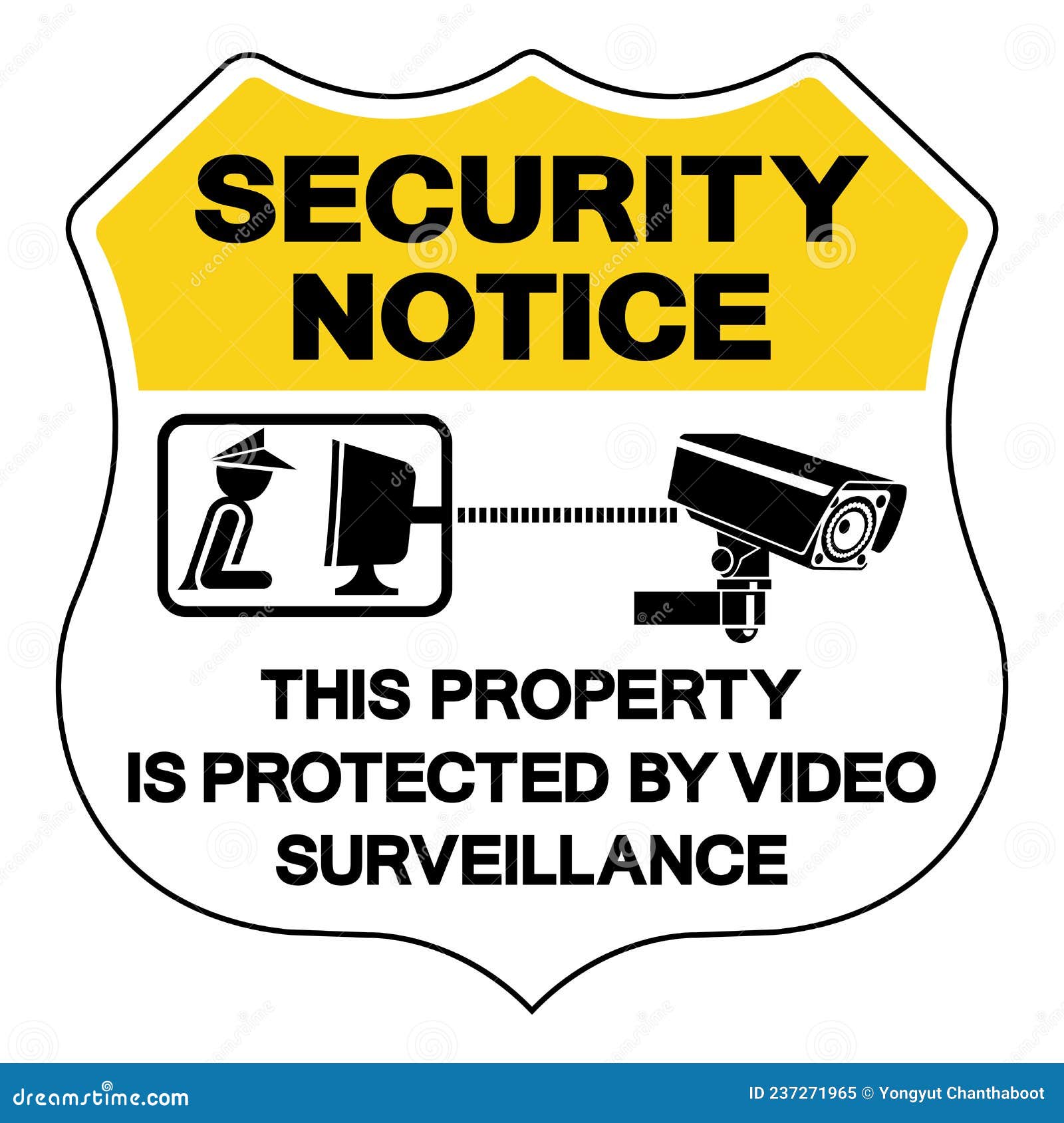Security Notice this Property is Protectrd by Video Surveillance Symbol ...