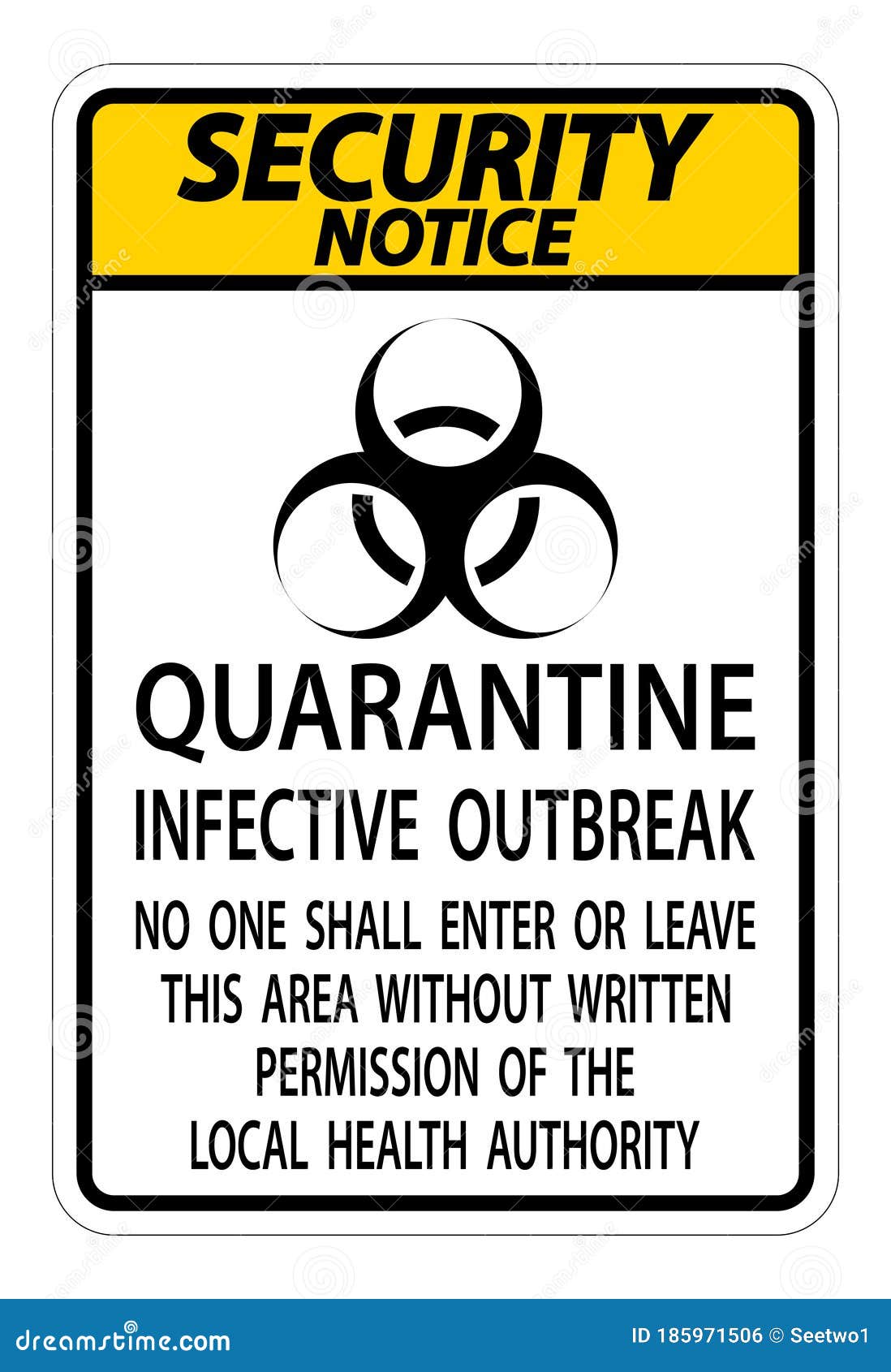 Security Notice Quarantine Infective Outbreak Sign Isolate on ...