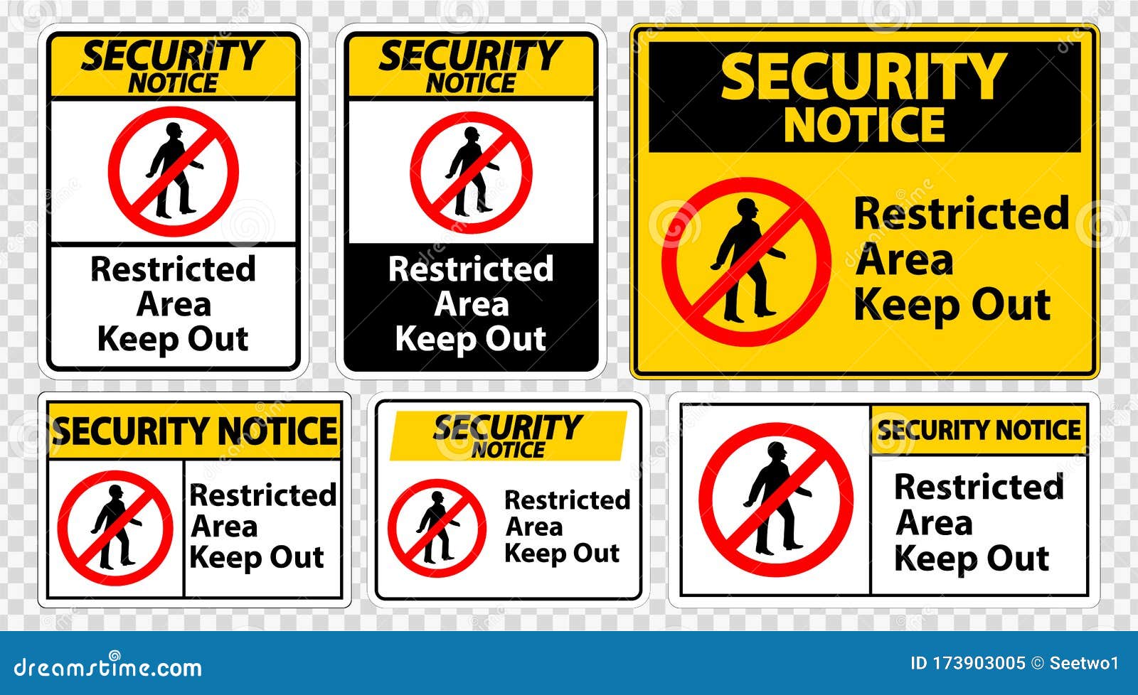 Security Notice Restricted Area Keep Out Symbol Sign Isolate on ...