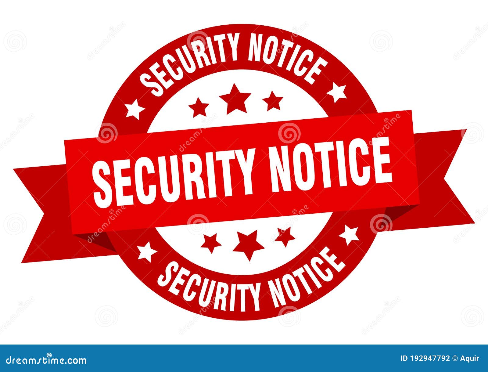 Security Notice Round Ribbon Isolated Label. Security Notice Sign Stock ...