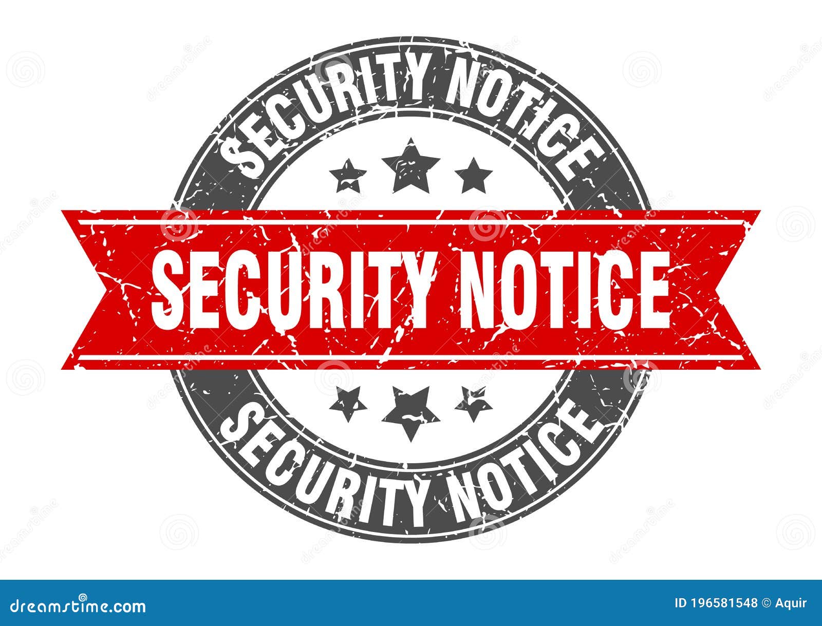 Security Notice Round Stamp with Ribbon. Label Sign Stock Vector ...