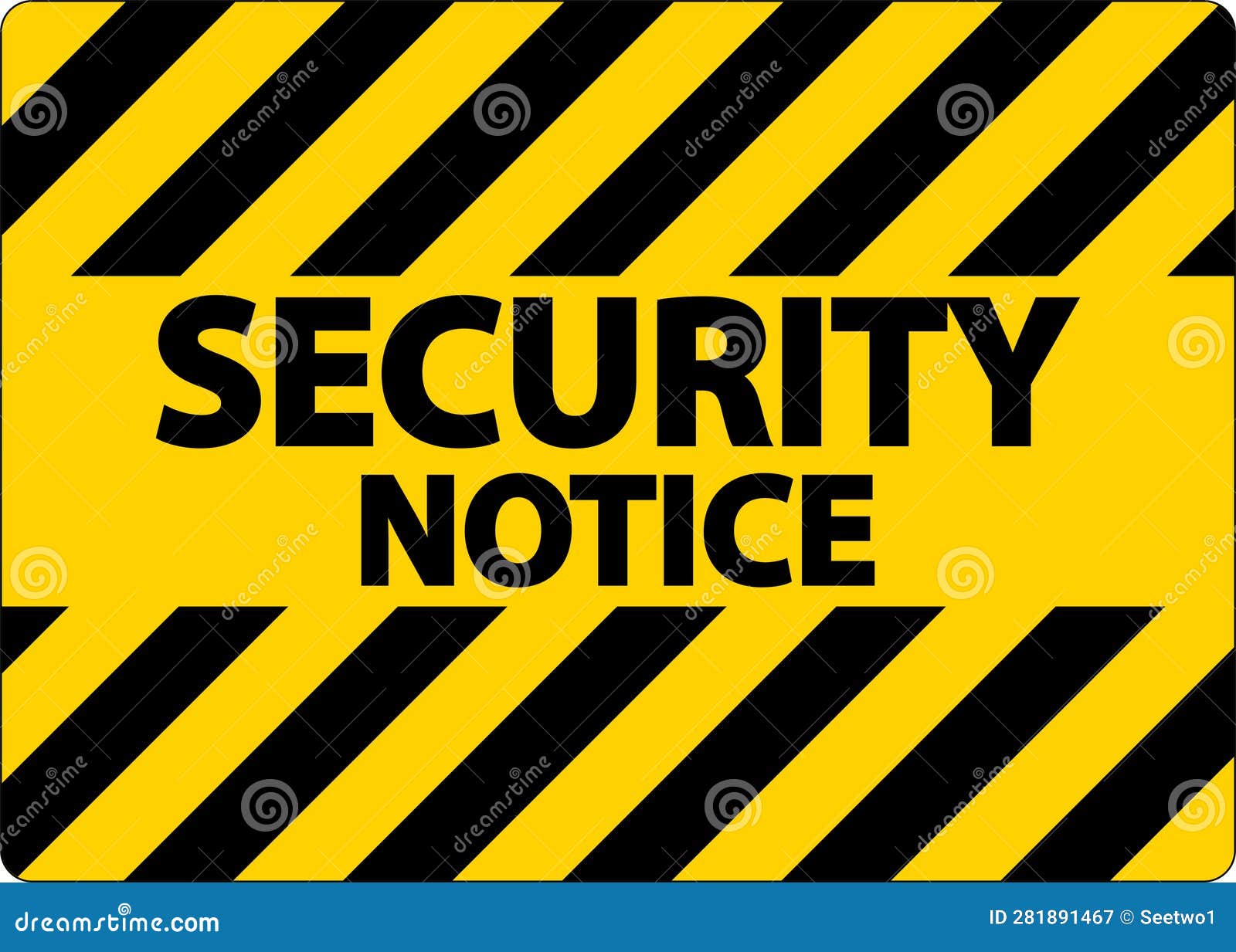 Security Notice Sign on White Background Stock Vector - Illustration of ...