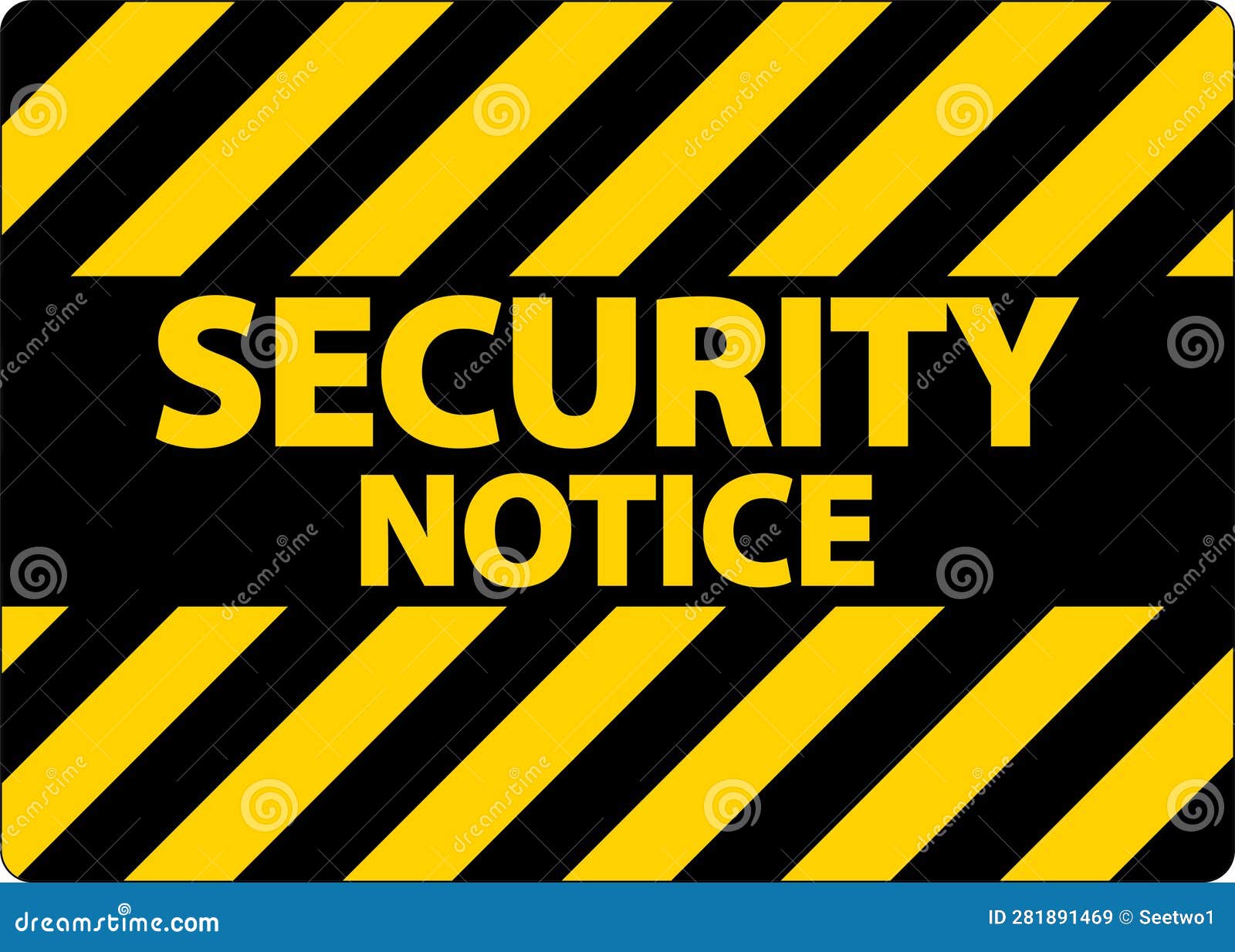 Security Notice Sign on White Background Stock Vector - Illustration of ...