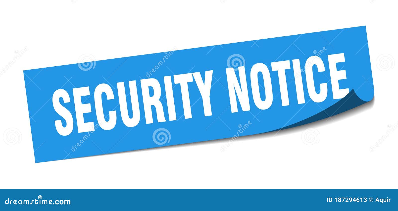 Security Notice Sticker. Security Notice Square Isolated Sign Stock ...