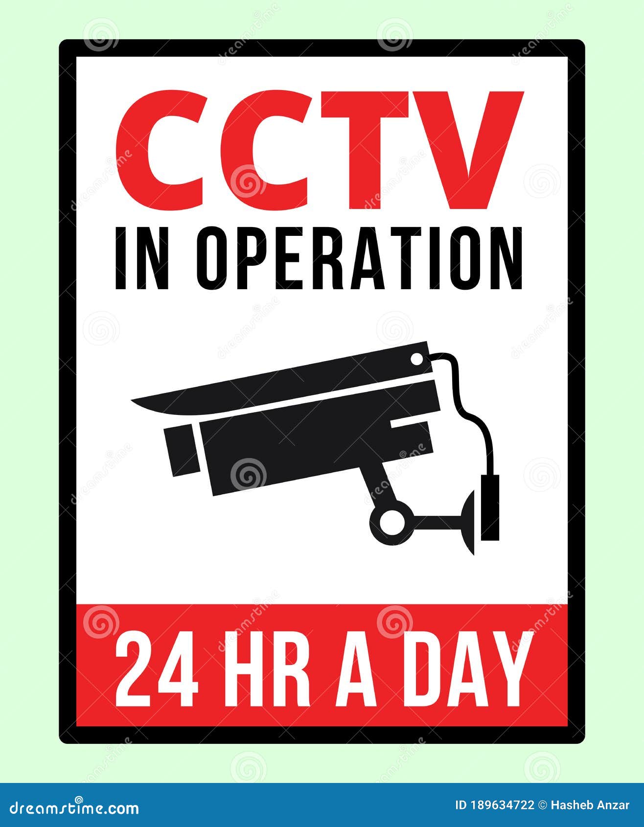 Security Notice Under Surveillance Sign, Caution CCTV Camera in ...