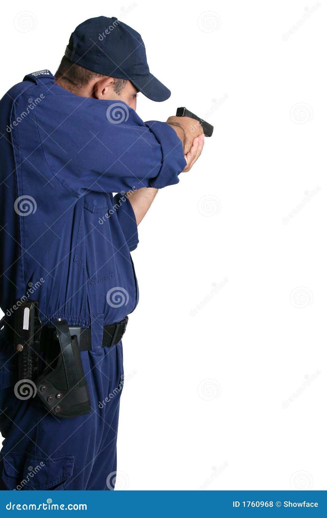 Security Officer Aiming A Gun Royalty Free Stock Photos - Image: 1760968