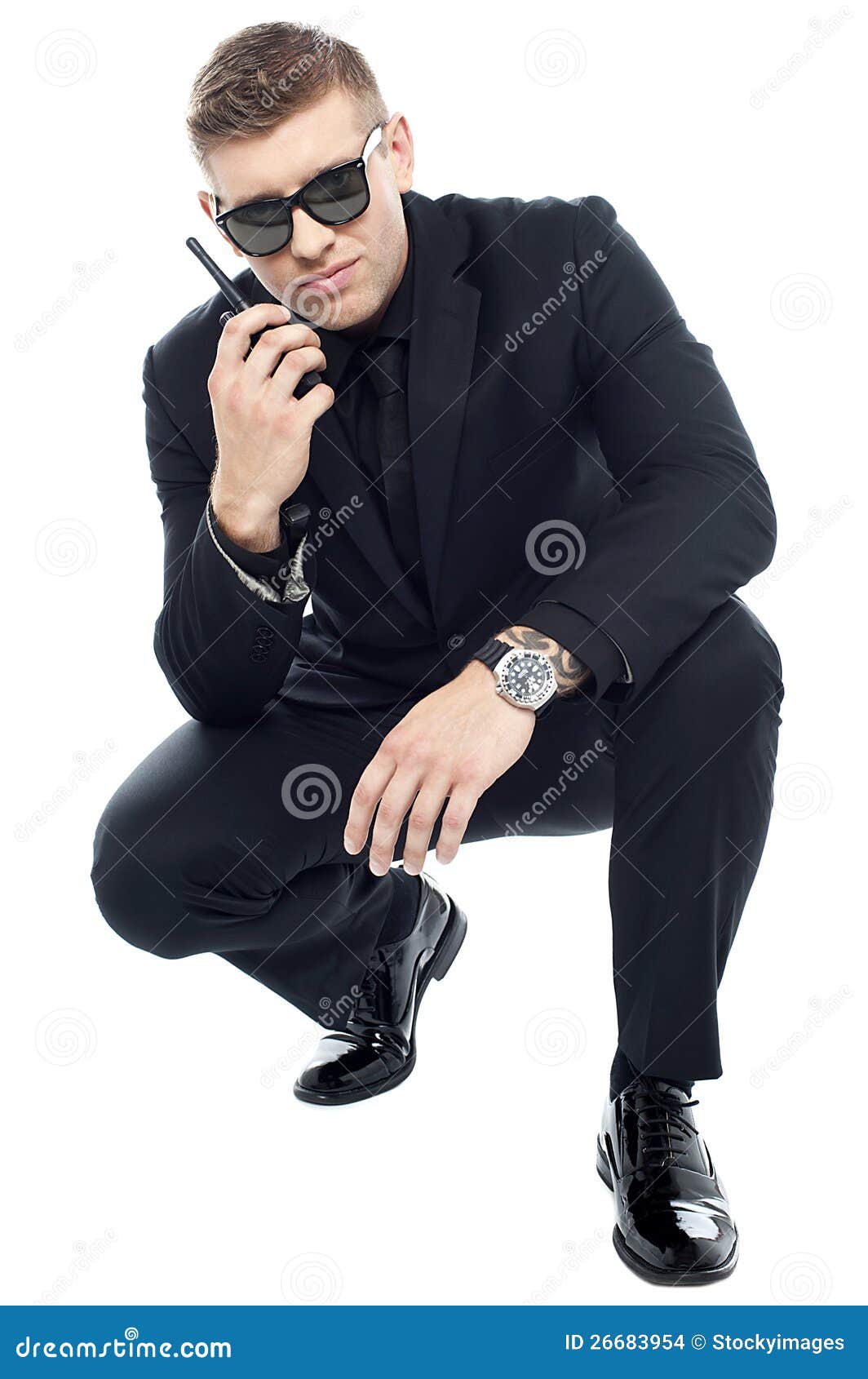 Security Officer Communicating and Investigating Stock Photo - Image of ...