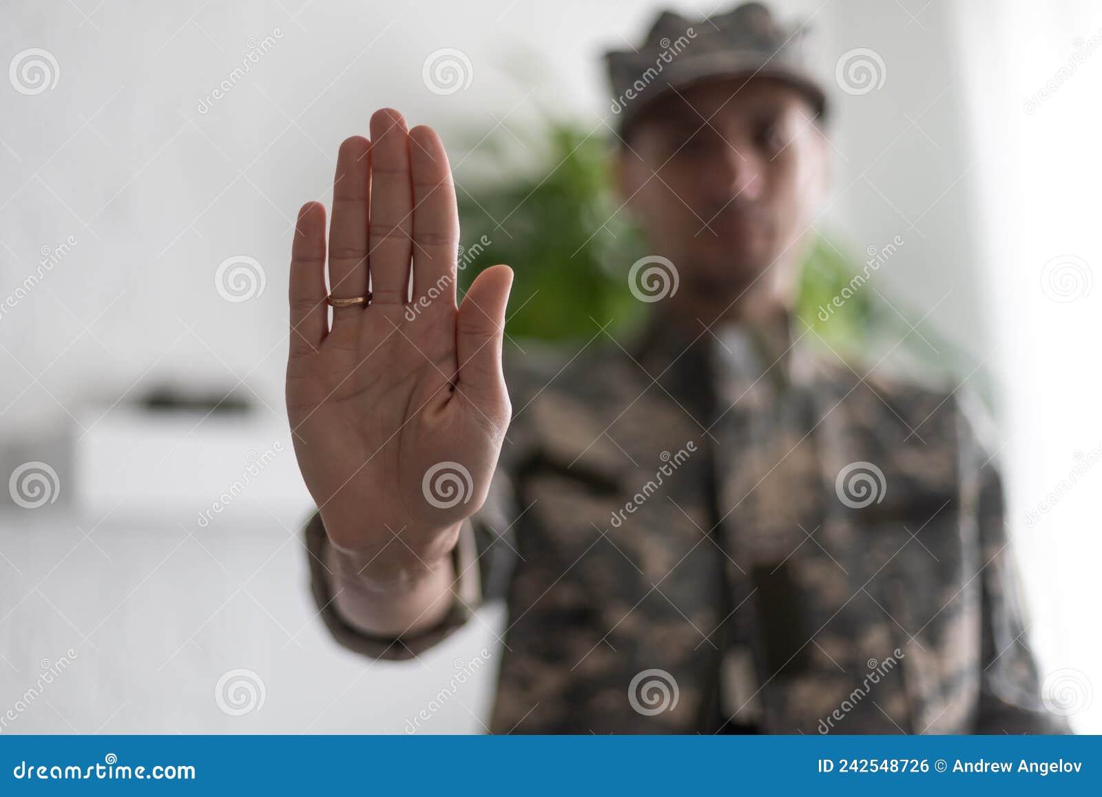 Security Officer Making the Stop Sign. Military Stock Photo - Image of ...