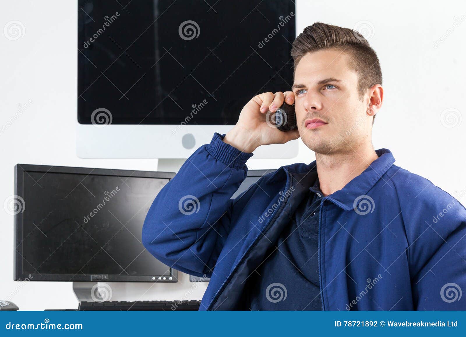 Security Officer Talking On Walkie-talkie Stock Photo - Image of agent ...