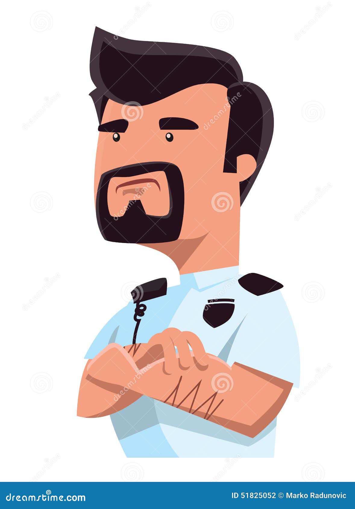 Security Officer Watching Illustration Cartoon Character Stock ...