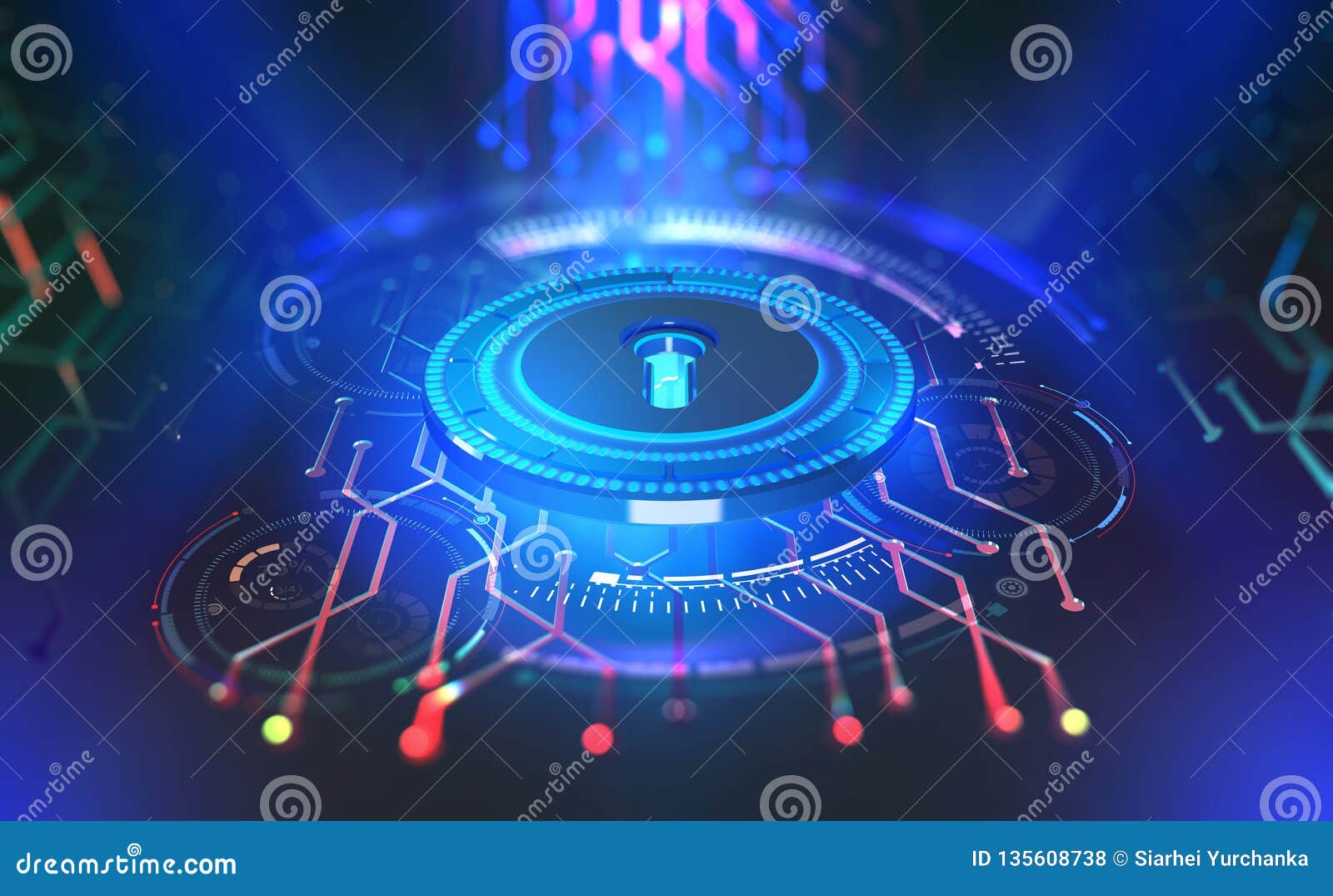 Security Online. Data Protection. Digital Key and Identification Stock ...