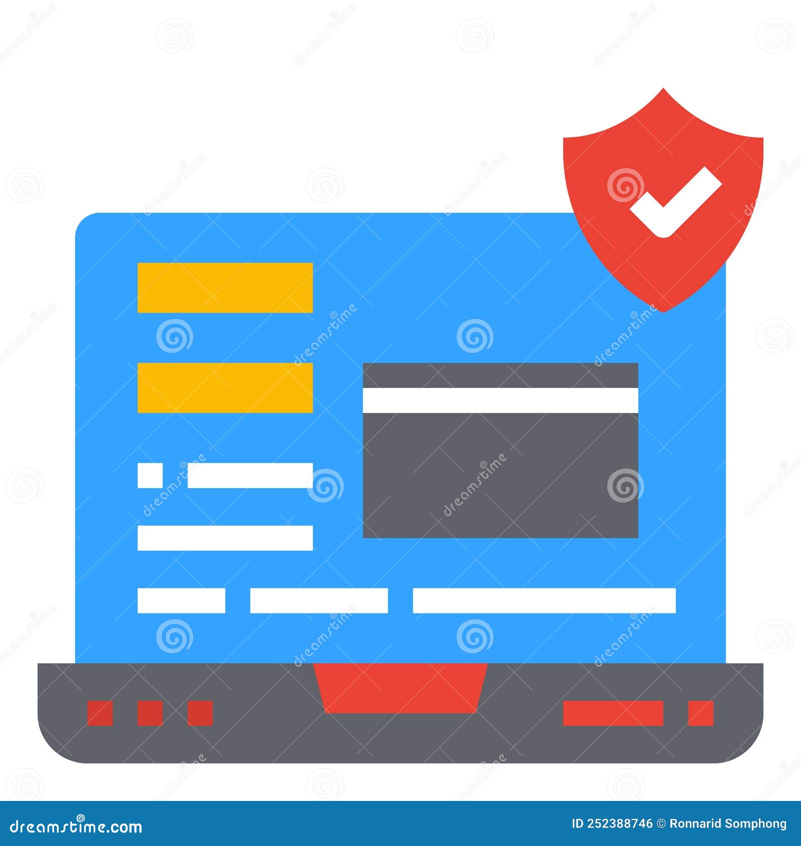 Security Online Icon Vector Illustration Stock Vector - Illustration of ...