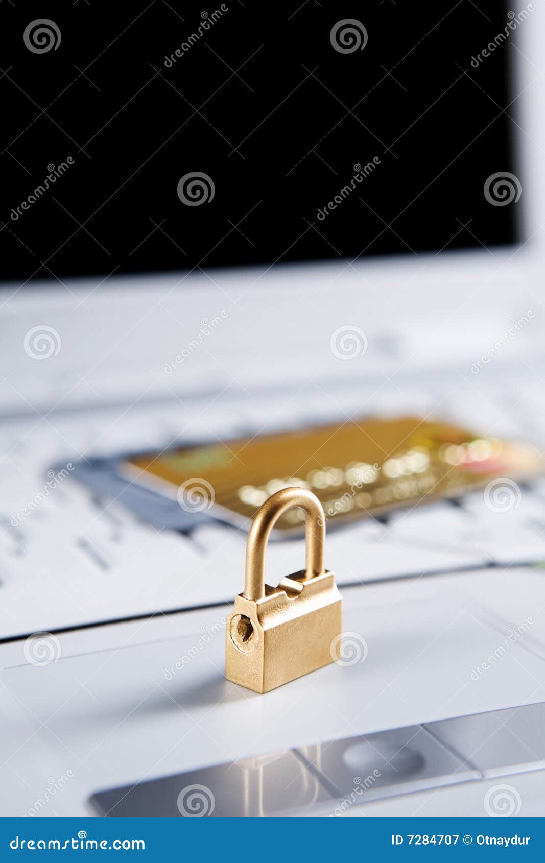 Security in Online Transaction Stock Image - Image of lock, screen: 7284707