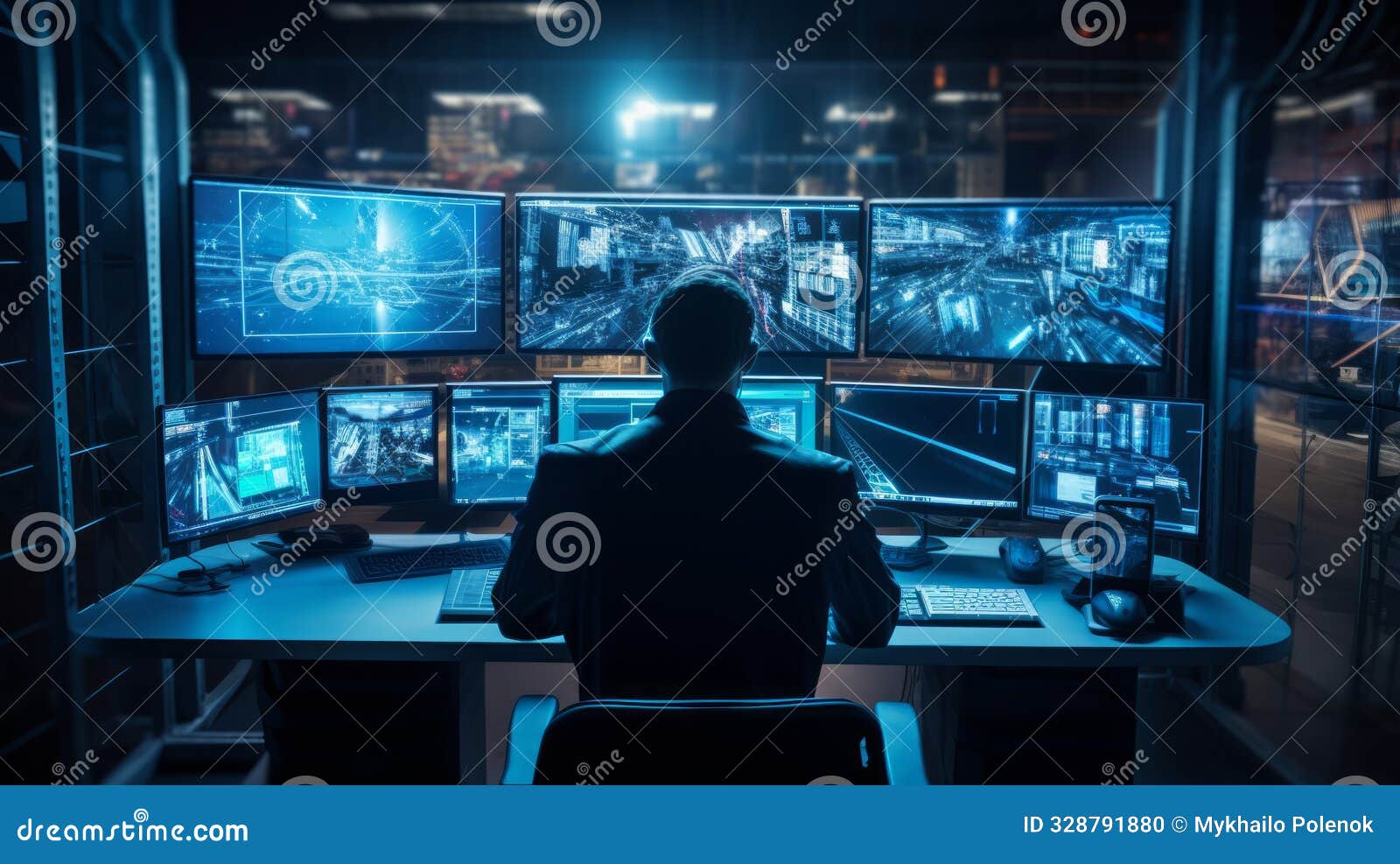 Security Operator Controls Proper Functioning of Workshop Production ...