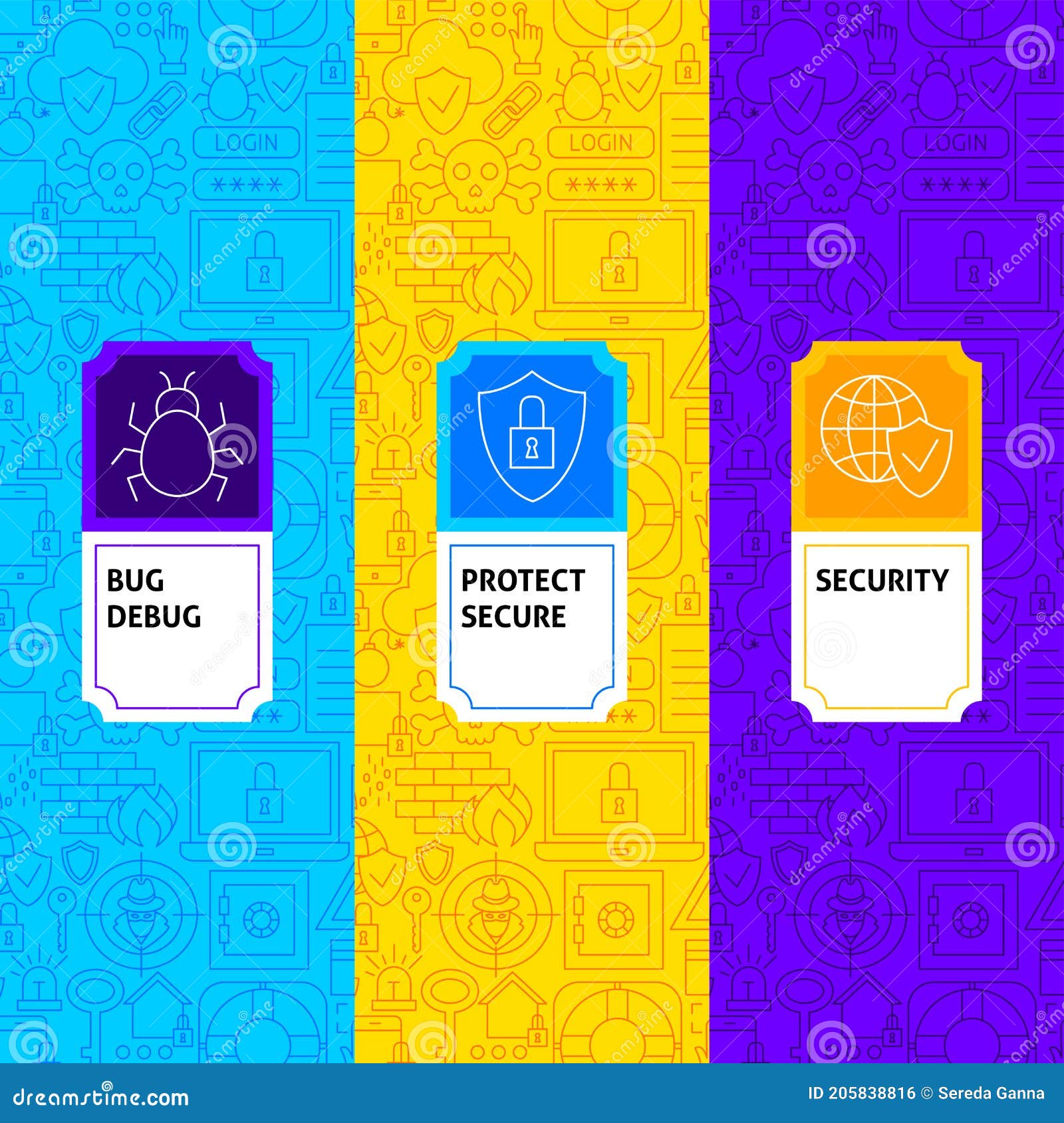 Security Package Labels stock vector. Illustration of outline - 205838816