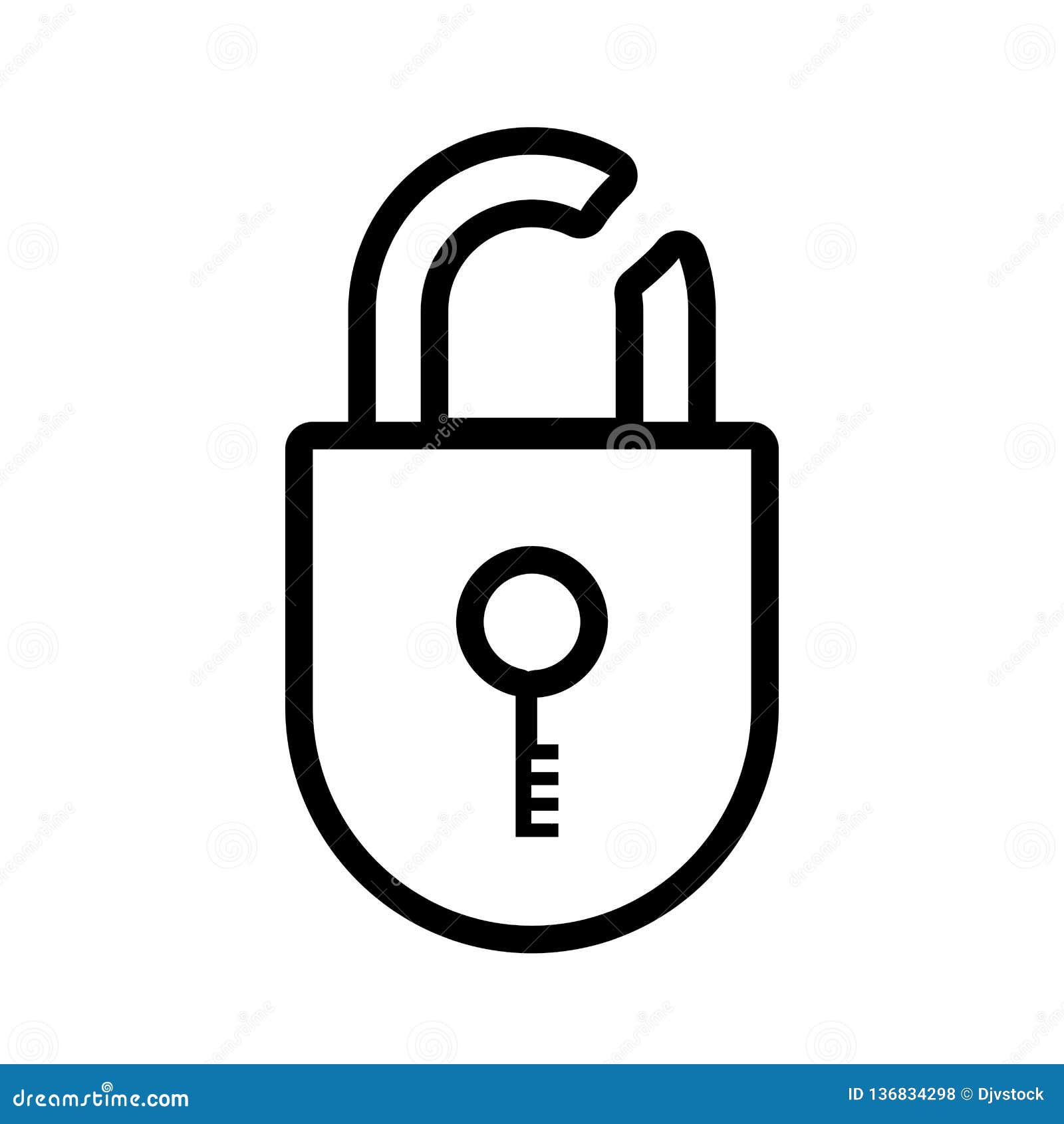 Security Padlock Break Icon Stock Vector - Illustration of break ...