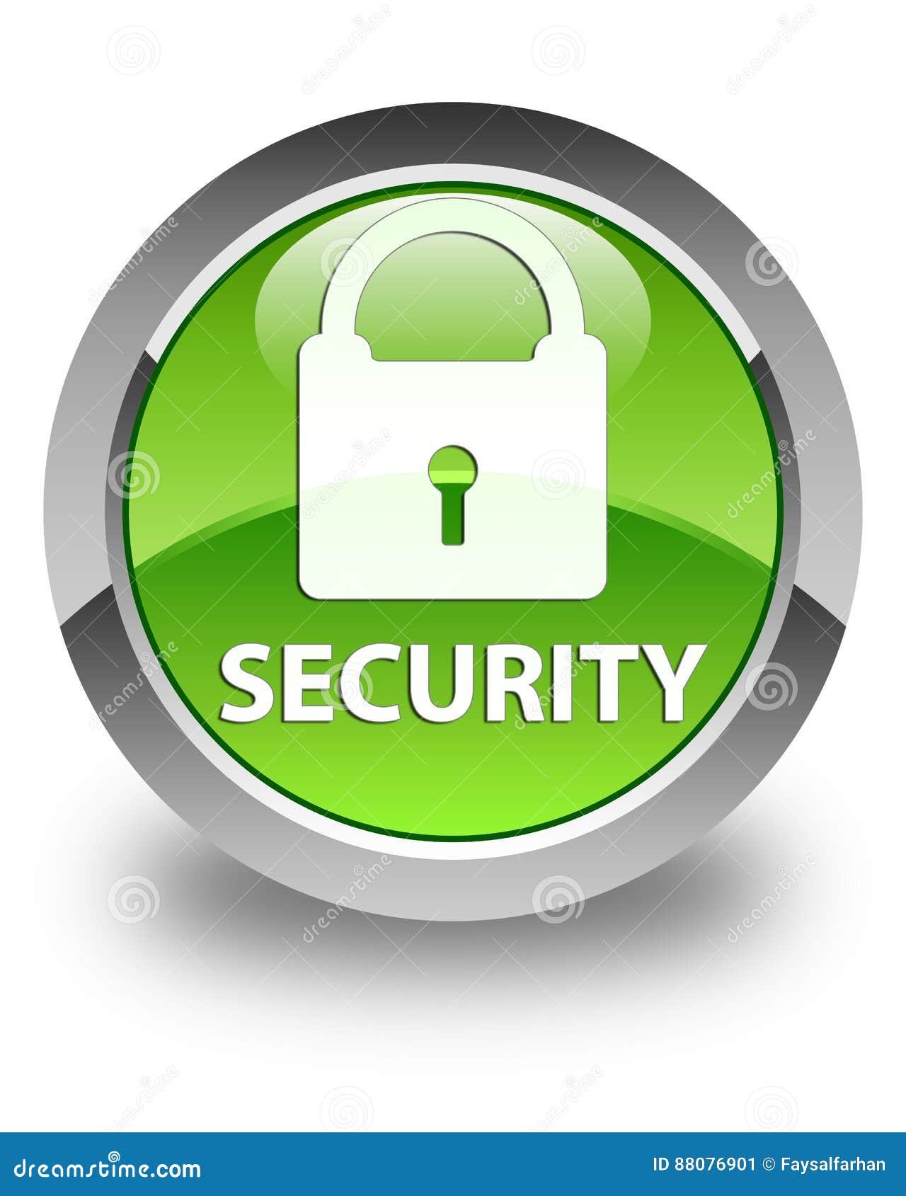 Security (padlock Icon) Glossy Green Round Button Stock Illustration ...