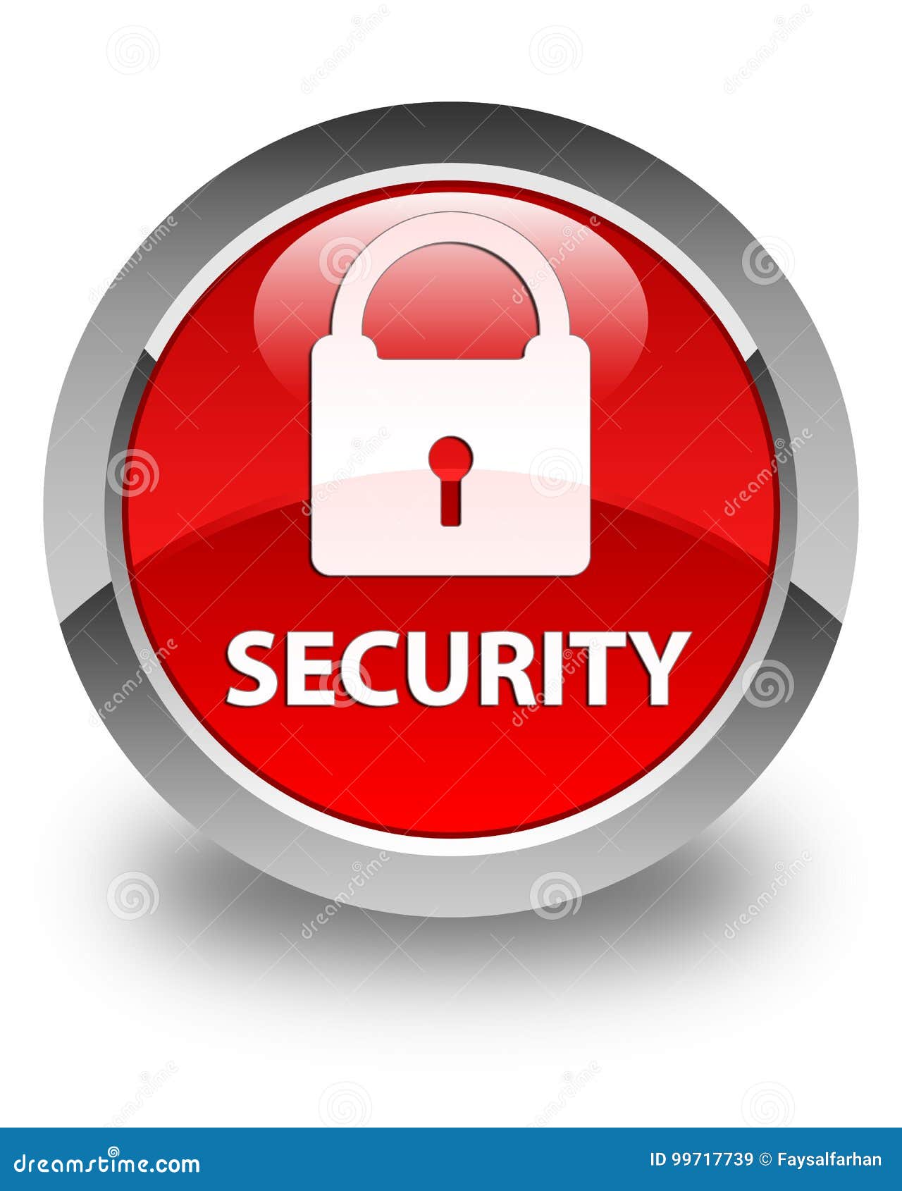 Security (padlock Icon) Glossy Red Round Button Stock Illustration ...