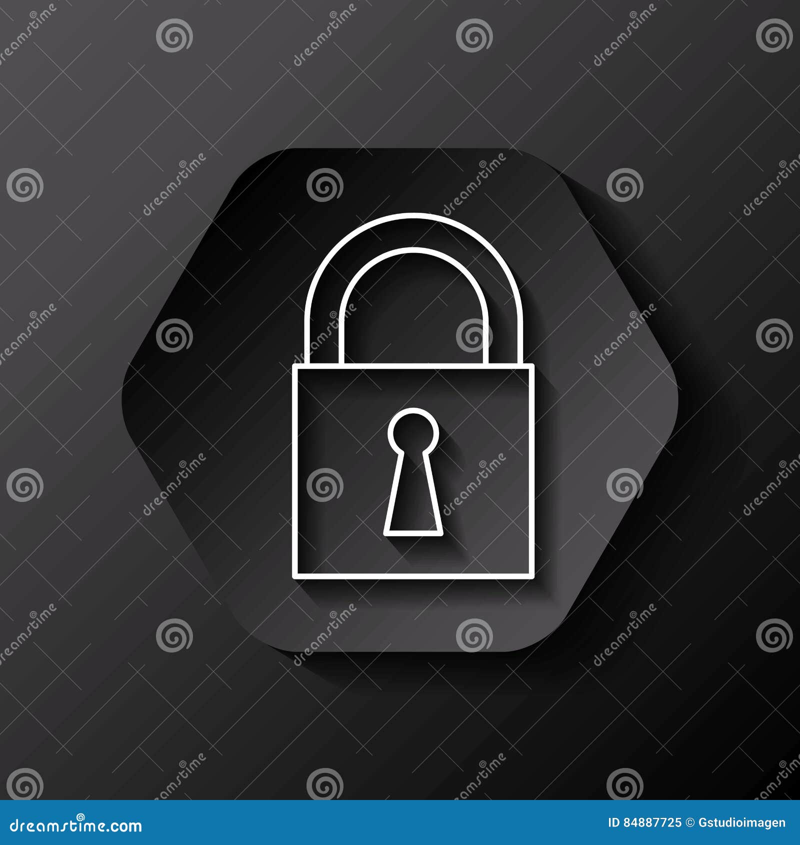 Security padlock icon stock illustration. Illustration of symbol - 84887725
