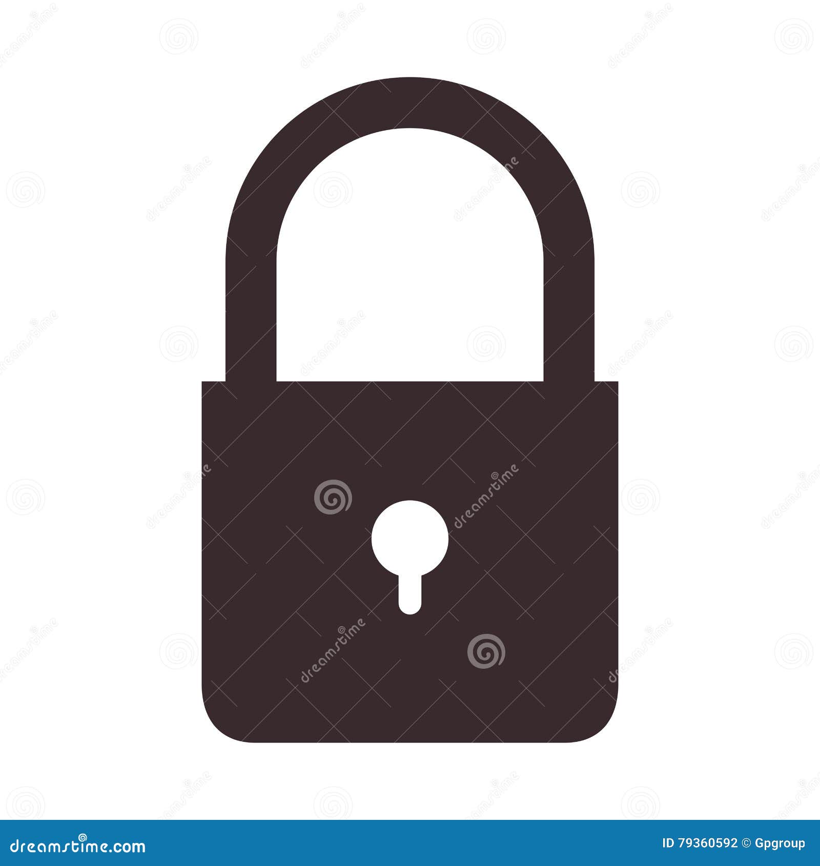 Security padlock icon stock vector. Illustration of design - 79360592