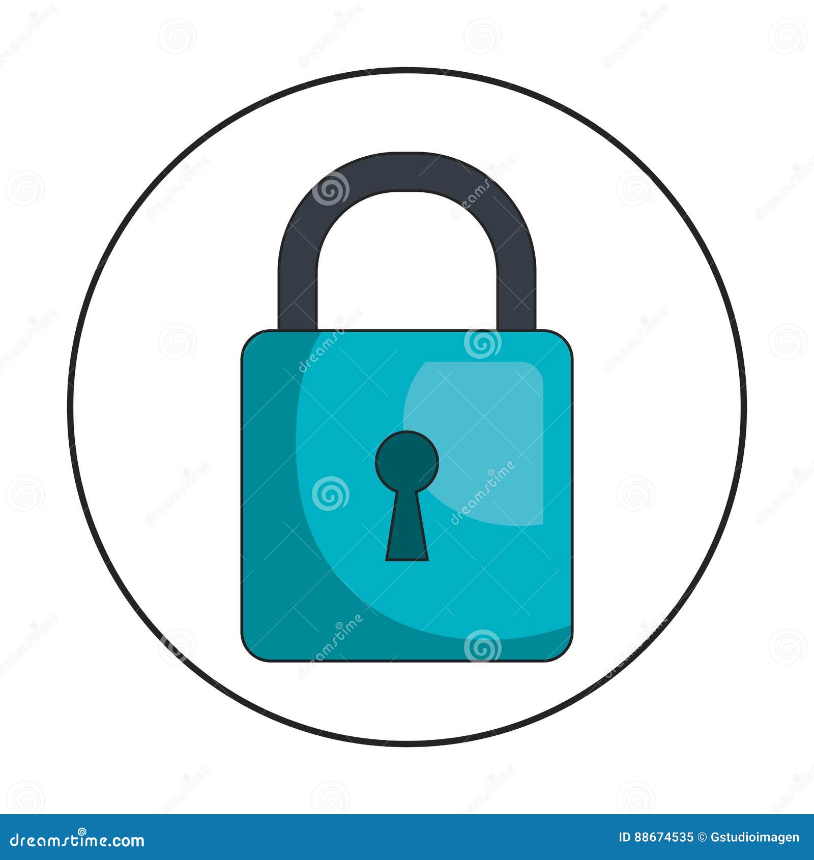 Security padlock icon stock vector. Illustration of secure - 88674535