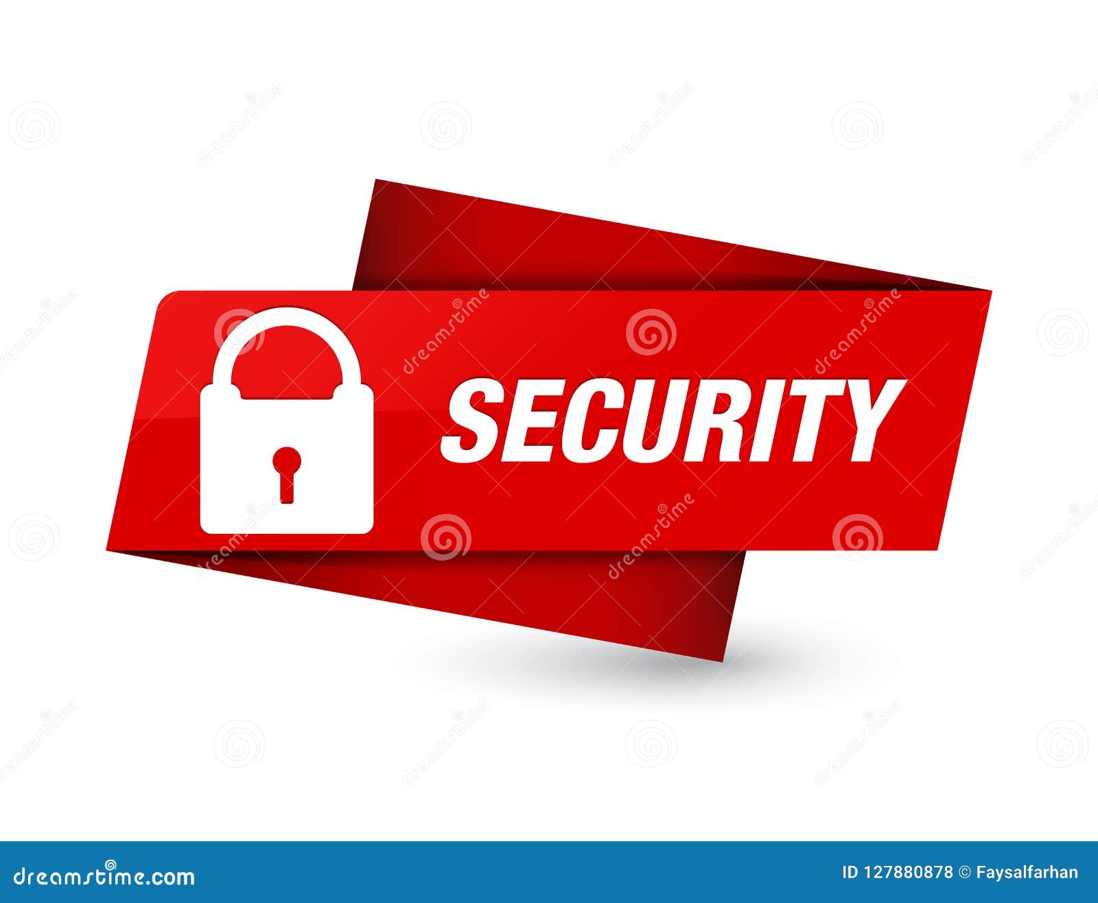 Security (padlock Icon) Premium Red Tag Sign Stock Illustration ...