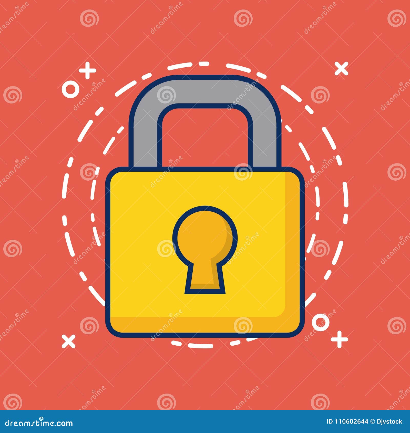 Security padlock icon stock vector. Illustration of secrecy - 110602644