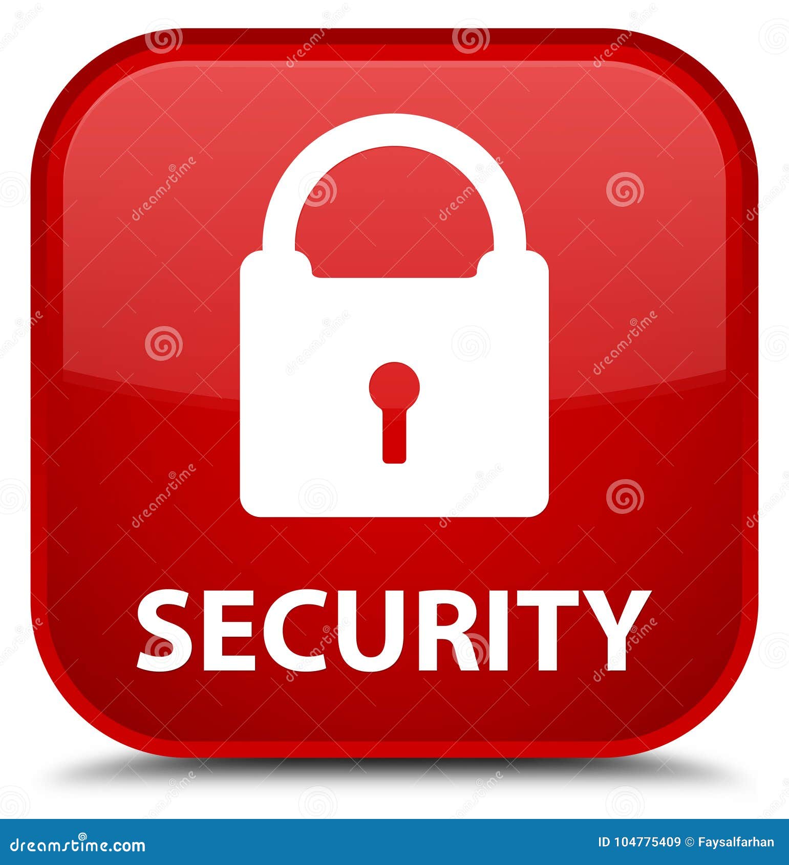 Security (padlock Icon) Special Red Square Button Stock Illustration ...