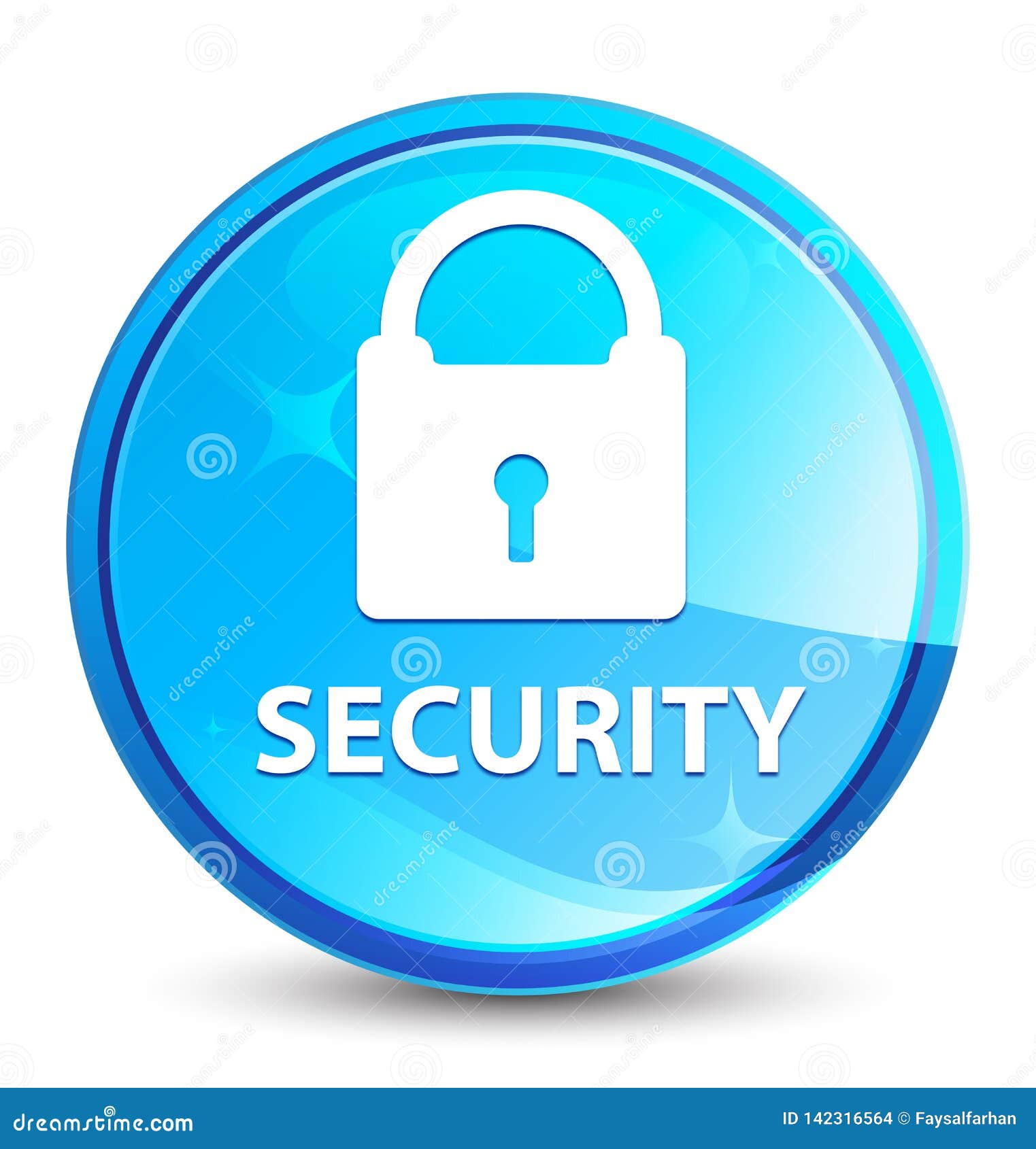 Security (padlock Icon) Splash Natural Blue Round Button Stock Vector ...