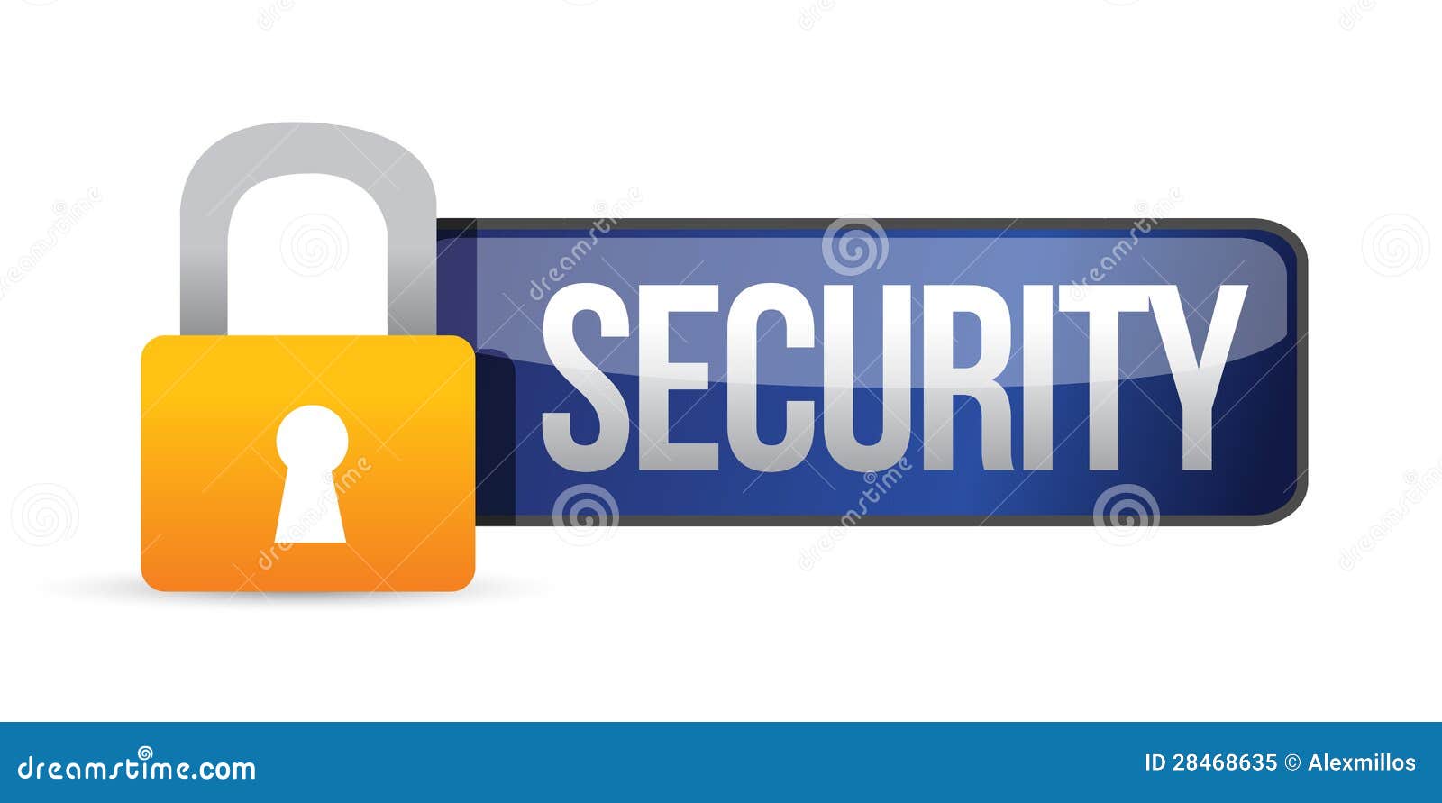 Security Panel with Padlock and Text Stock Illustration - Illustration ...