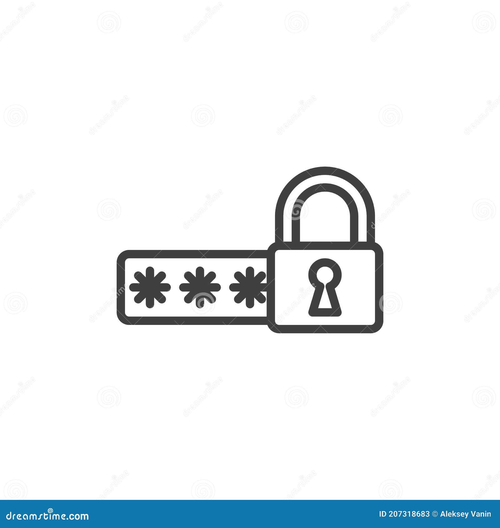 Security Password Code Line Icon Stock Illustration Illustration Of