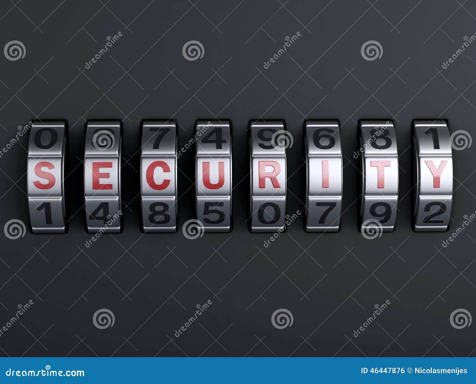 Security Password Combination. 3d Illlustration Stock Illustration ...