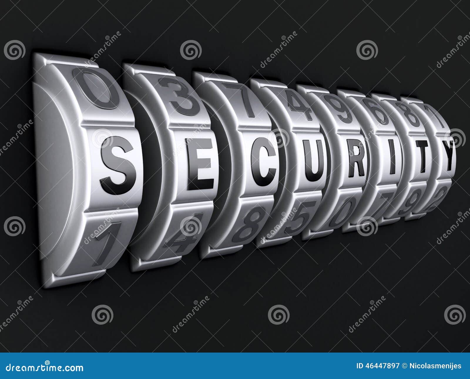 Security Password Combination. 3d Illlustration Stock Illustration ...