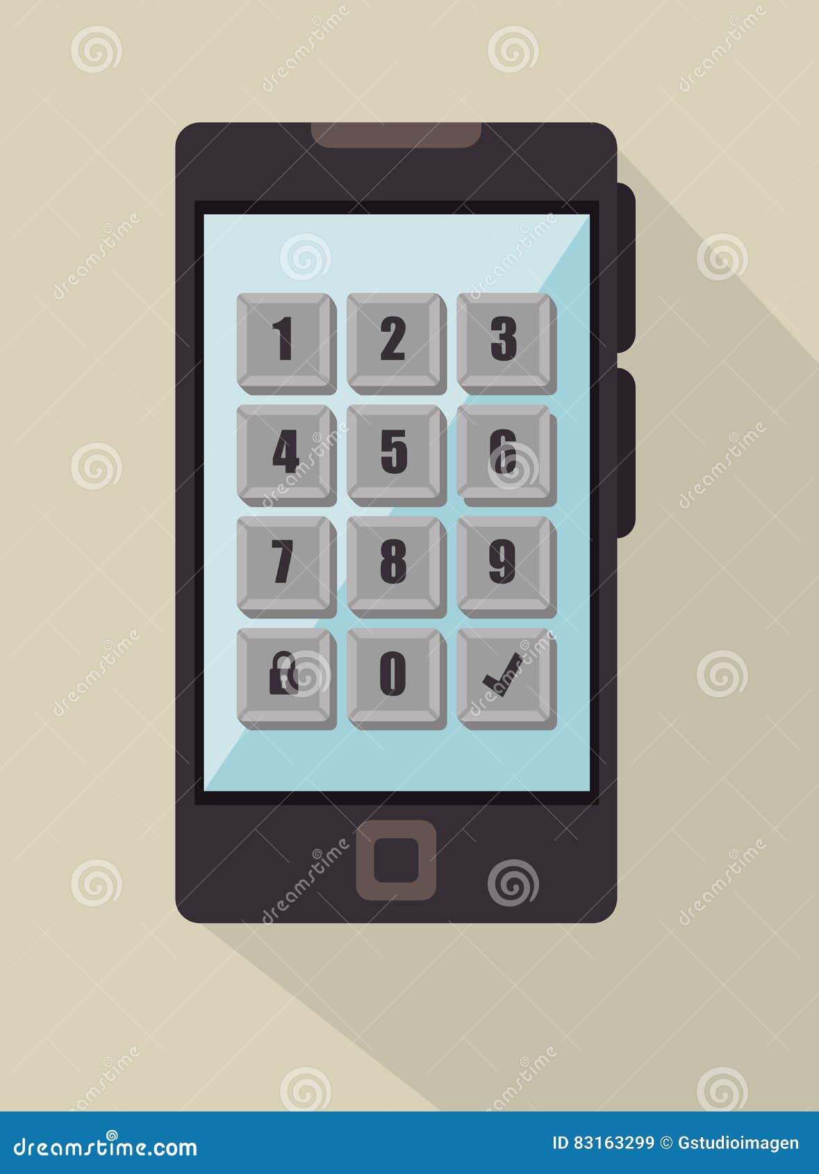 Security Password Mobile Phone Icon Graphic Stock Illustration ...