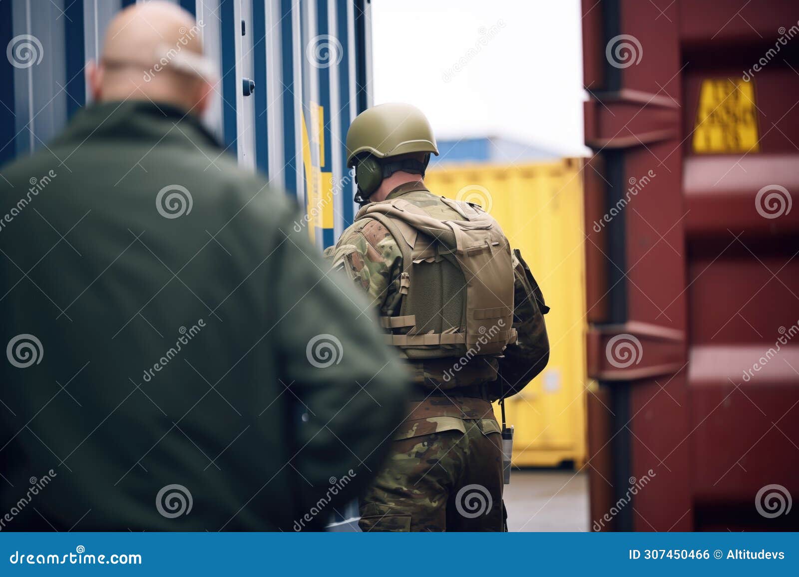 Security Personnel Checking Container Manifest Stock Photo - Image of ...