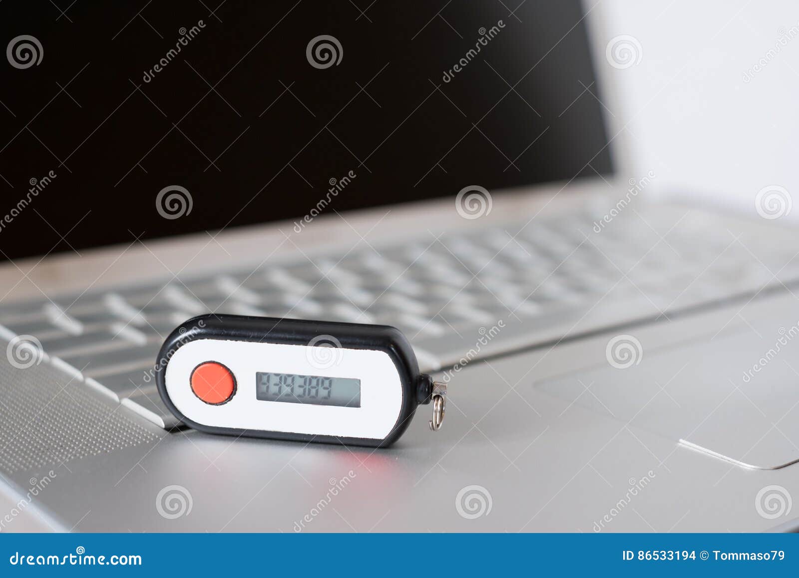 Security Pin Banking Generator and Computer Stock Photo - Image of ...