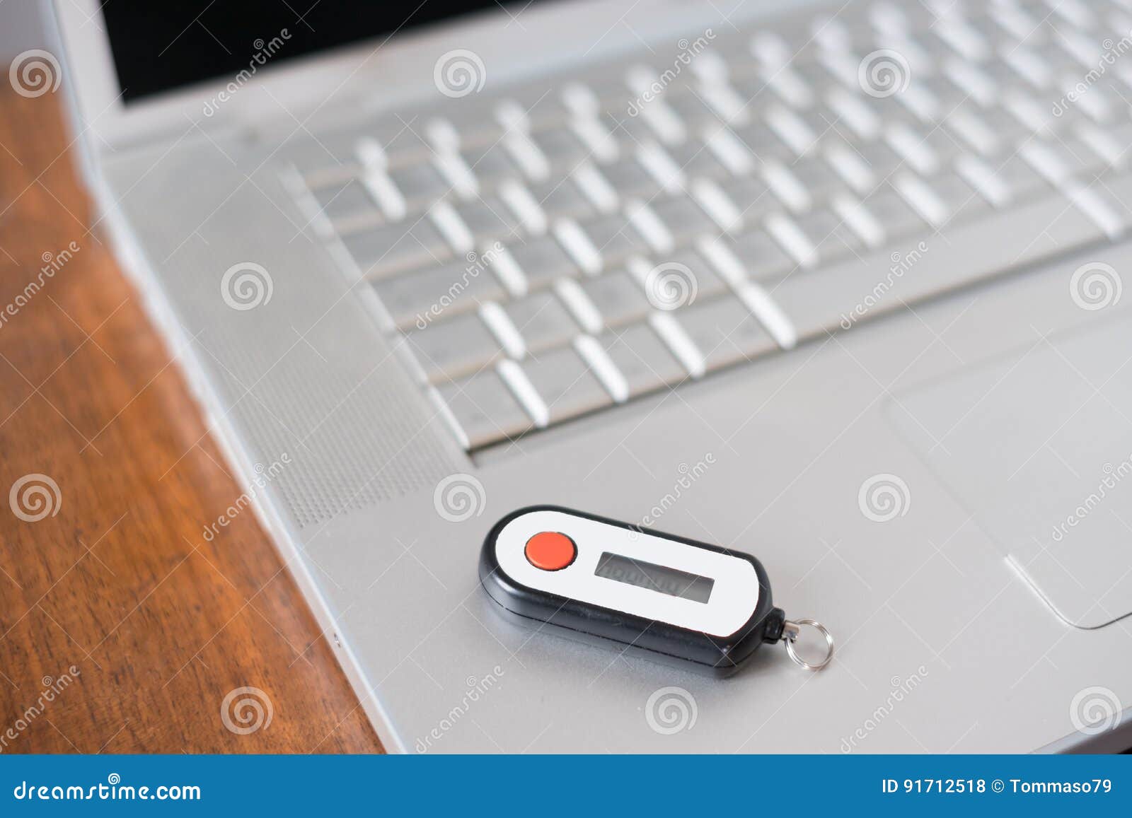 Security Pin Banking Generator and Computer Stock Photo - Image of ...