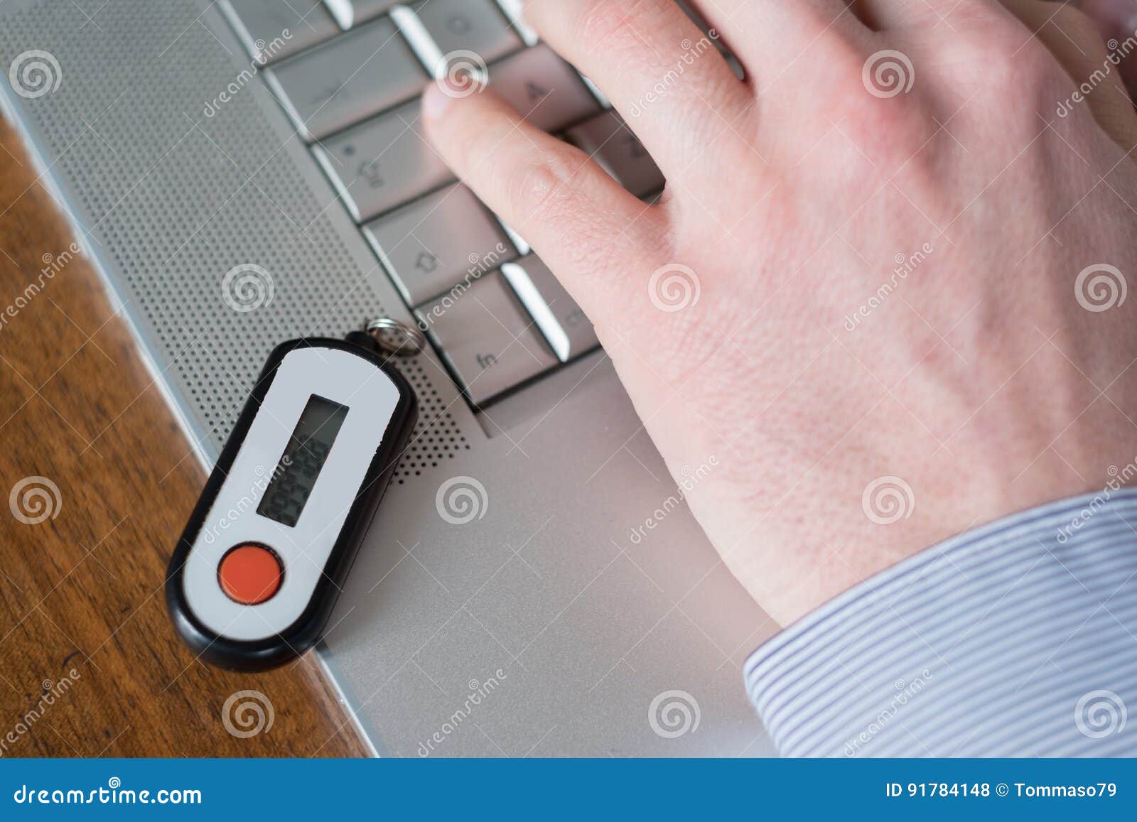Security Pin Banking Generator and Computer Stock Photo - Image of ...