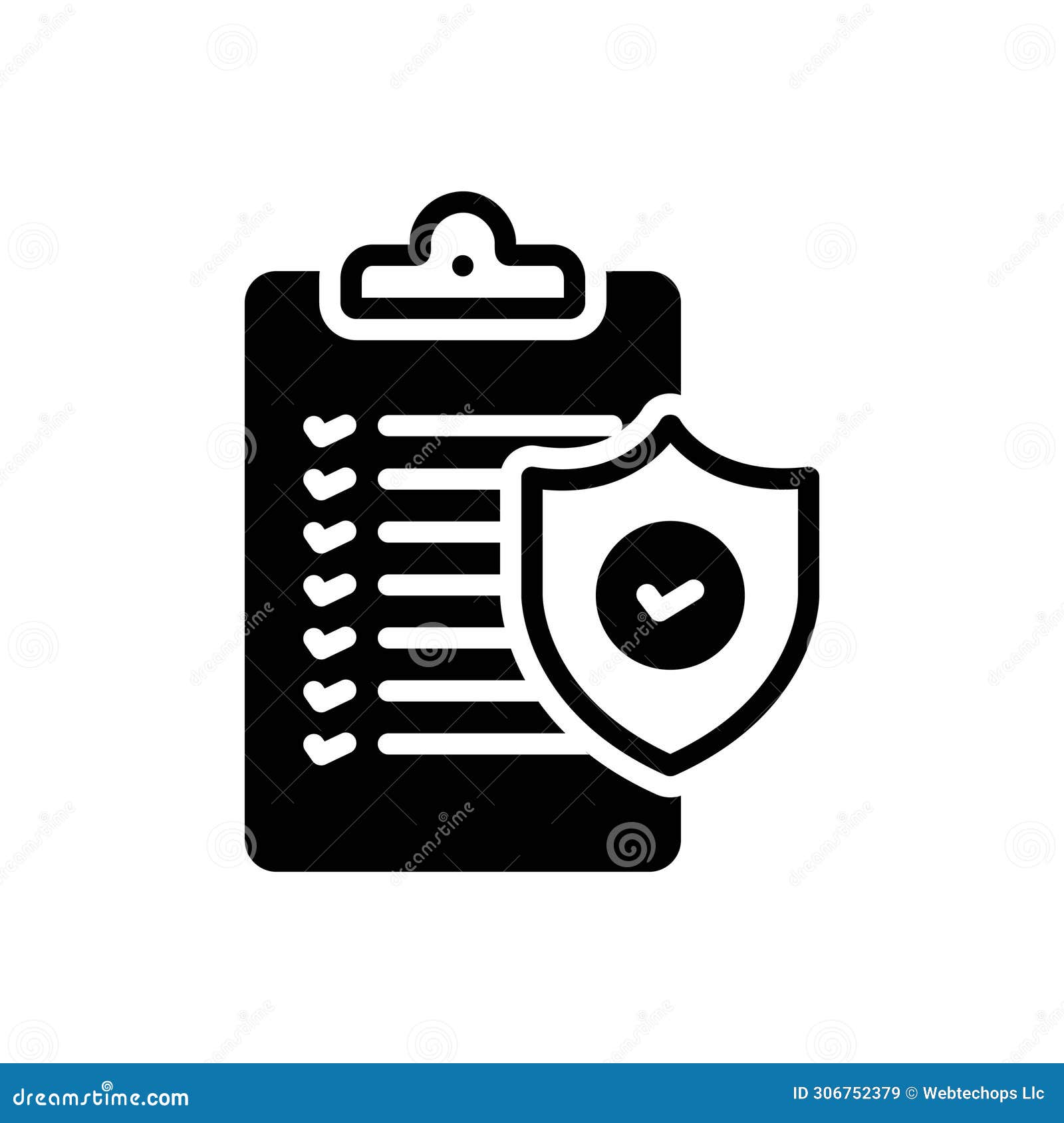 Black Solid Icon for Security Policies, Policies and Insurance Stock ...