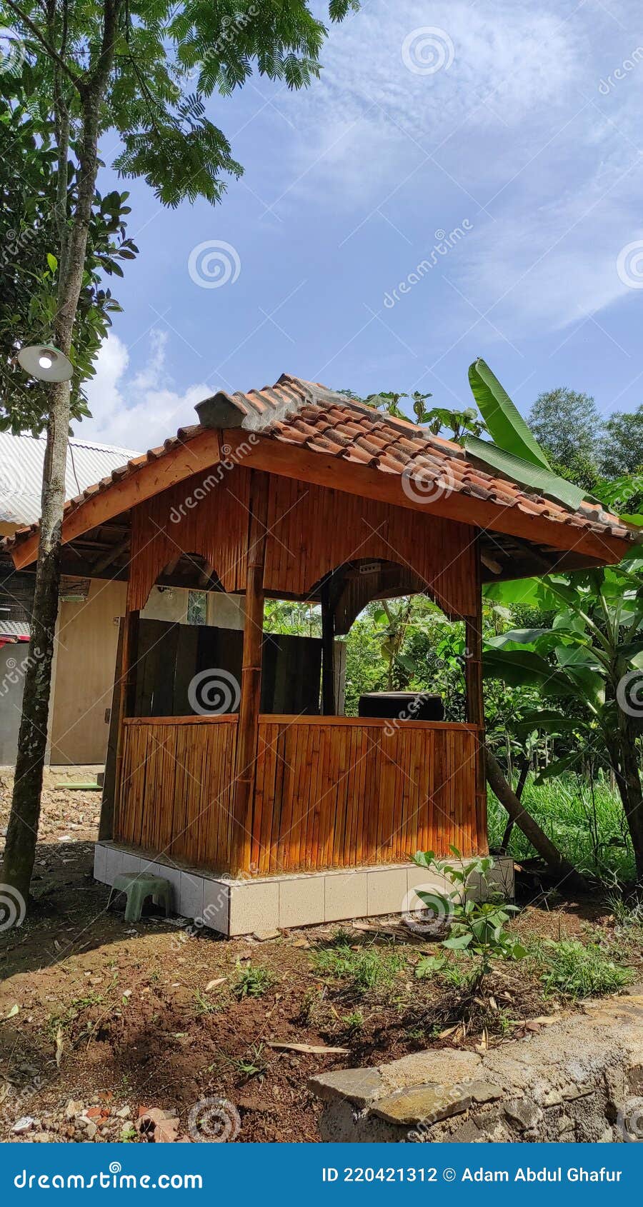 Village Community Security Post Stock Photo - Image of house, bamboo ...