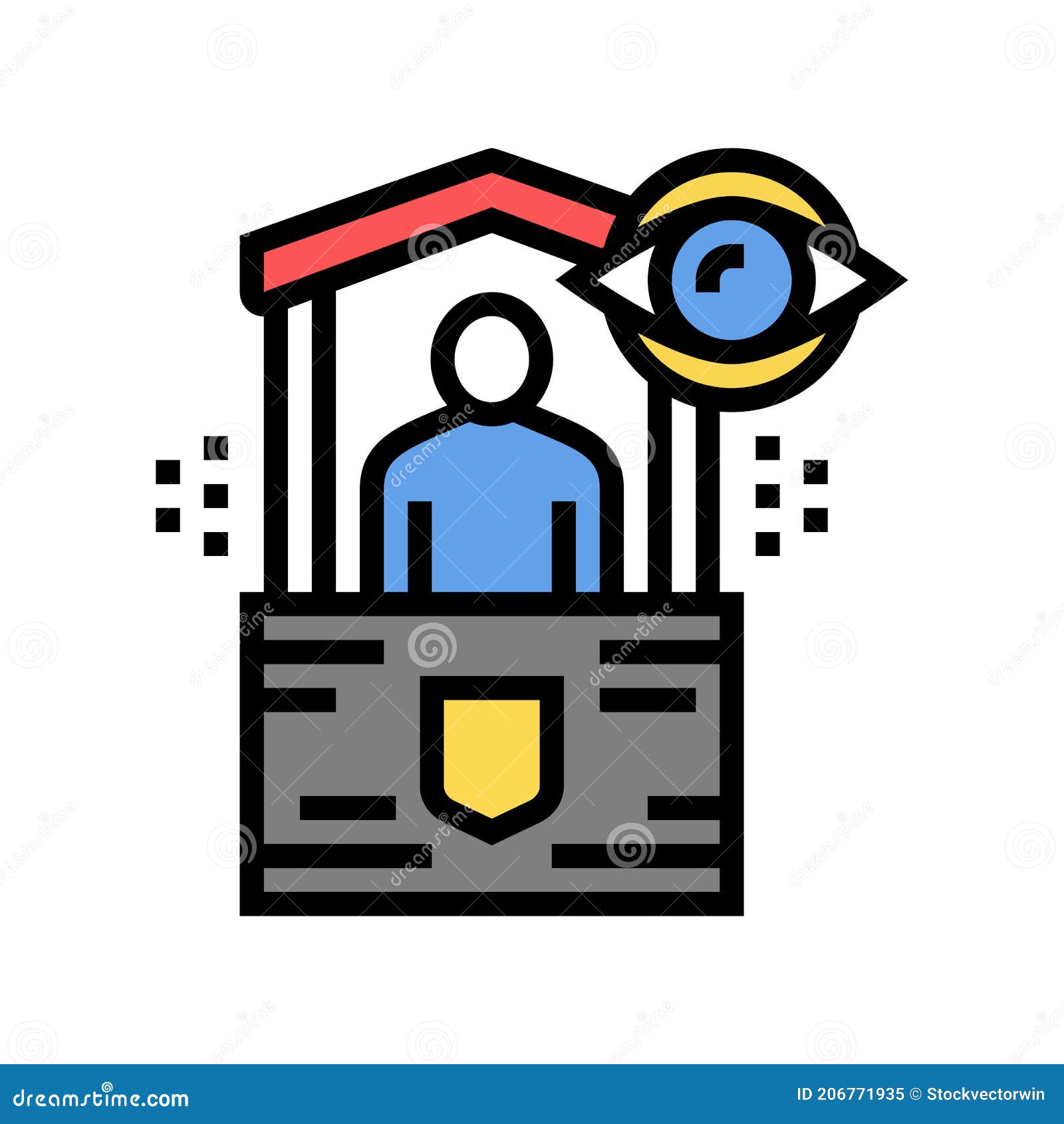 Security Post Color Icon Vector Isolated Illustration Stock ...