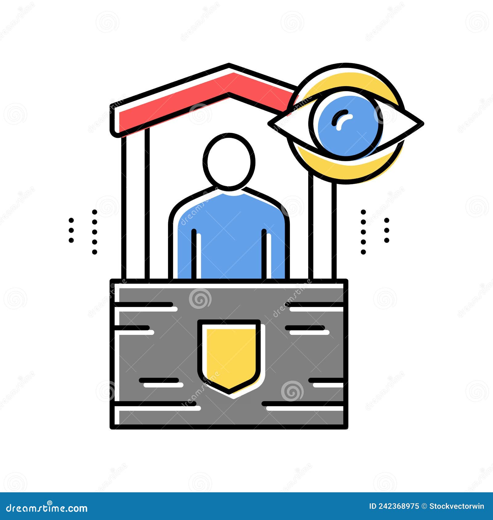 Security Post Color Icon Vector Isolated Illustration Stock Vector ...