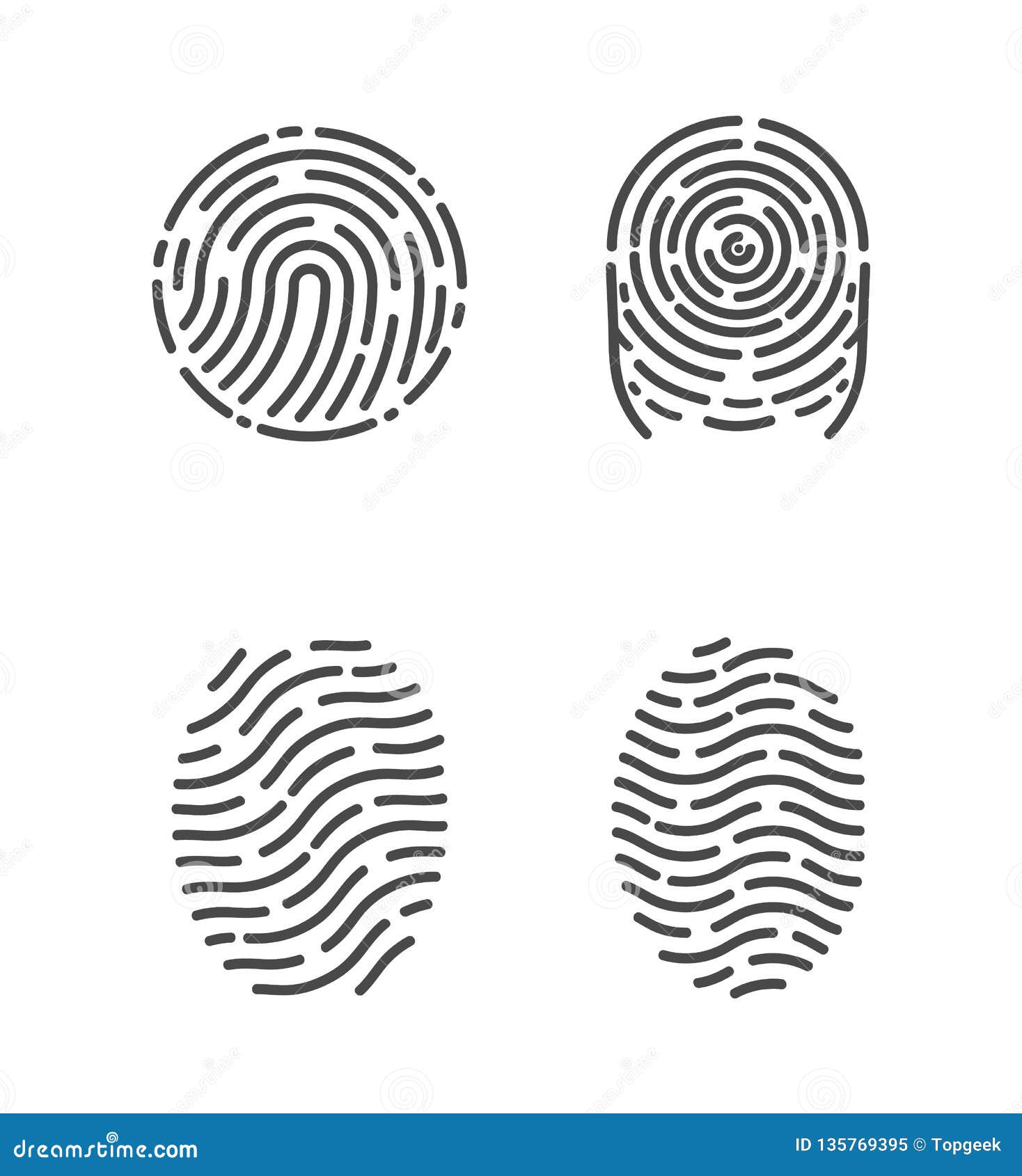 Sketch Of Fingerprints . Vector Illustration In Line Art. Isolated ...